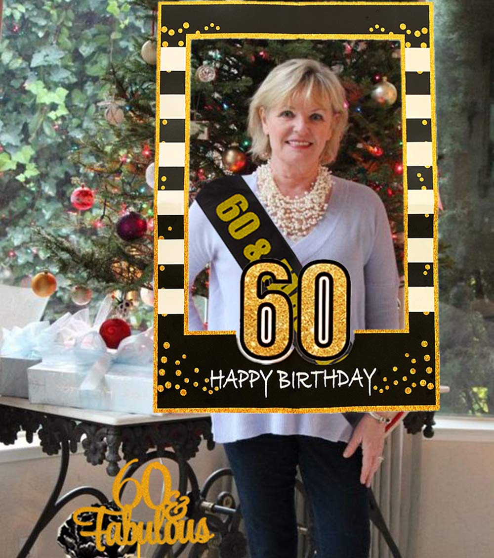 JeVenis Black Gold 60th Birthday Party Photo Booth Props 60th Birthday ...
