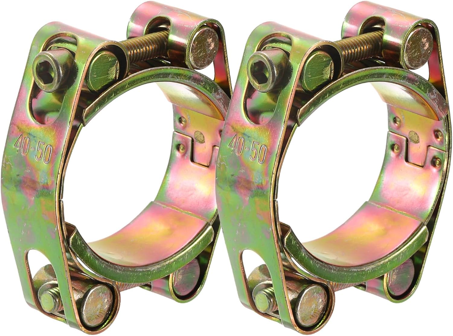 uxcell 2Pcs T-Bolt Hose Clamps, 40-50mm/1.57"-1.97" ID Range, Carbon ...