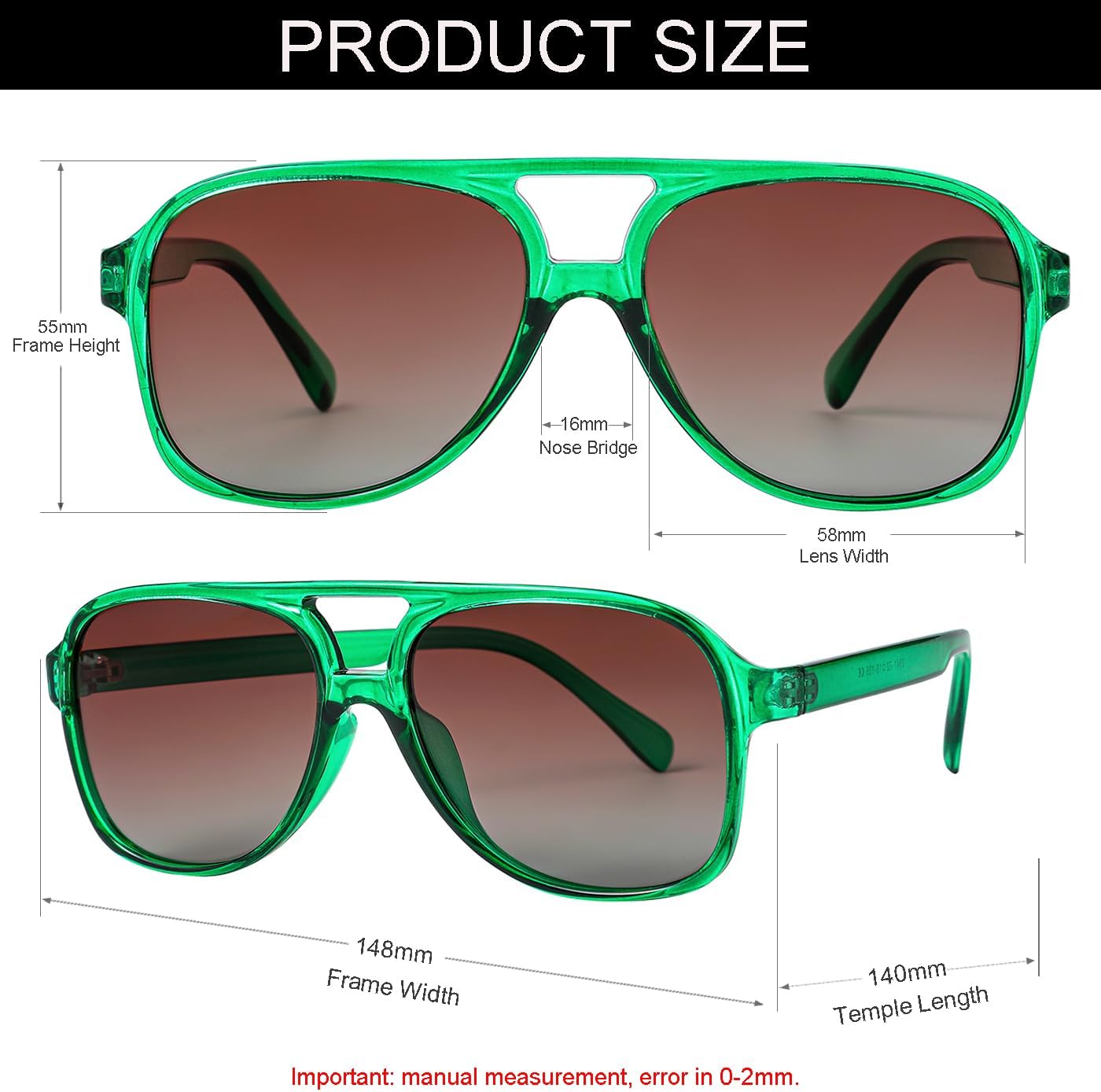 NIDOVIX Polarized Classic Vintage Aviator Sunglasses for Men Women ...