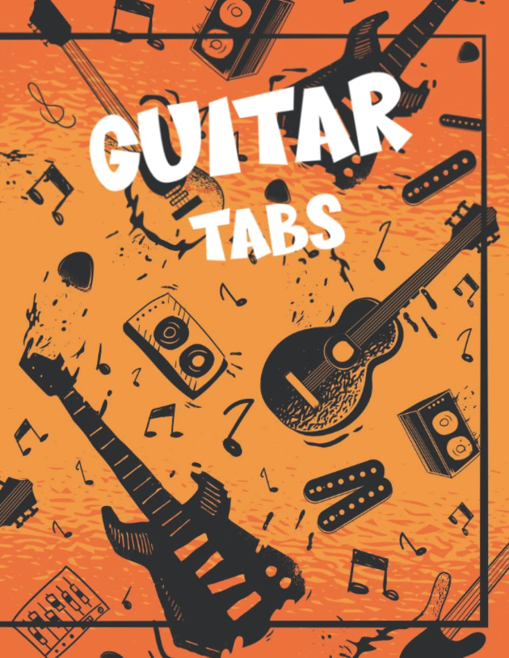 Guitar tablature block with 7 tabulator lines per page and 6 guitar ...