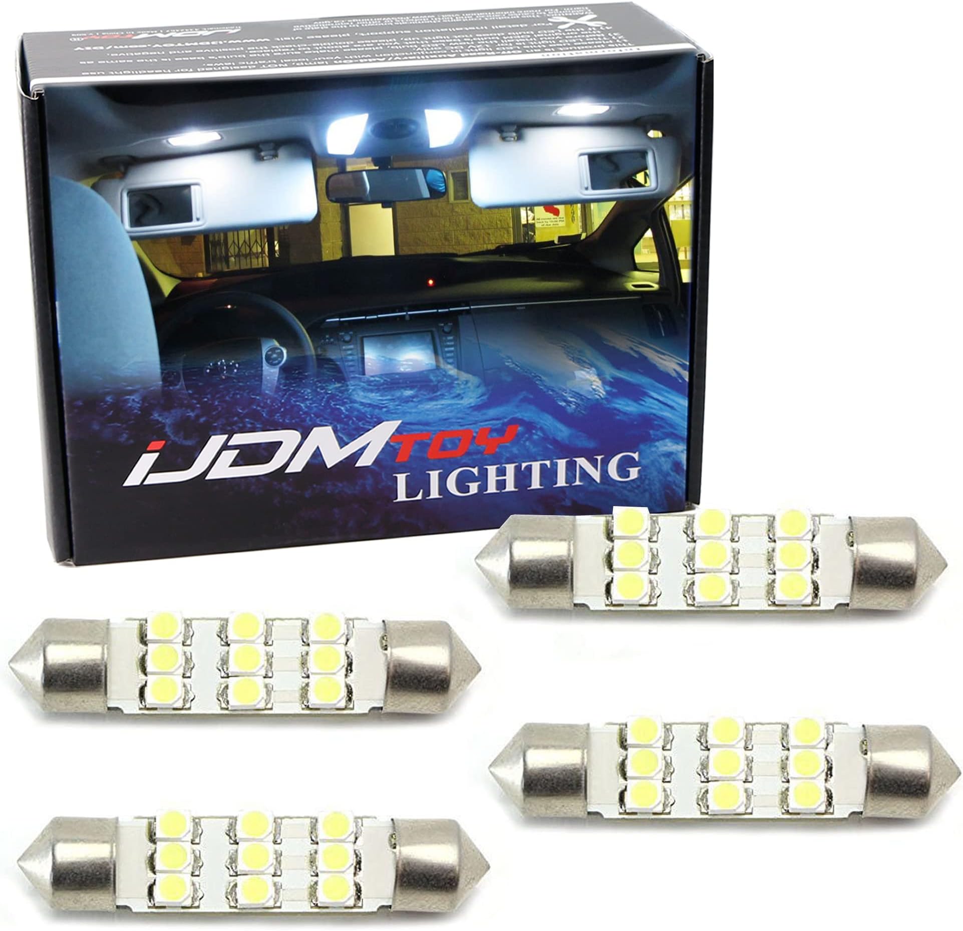 Amazon.com: iJDMTOY Xenon White 9-SMD Festoon 1.50-Inch 36-39mm ...