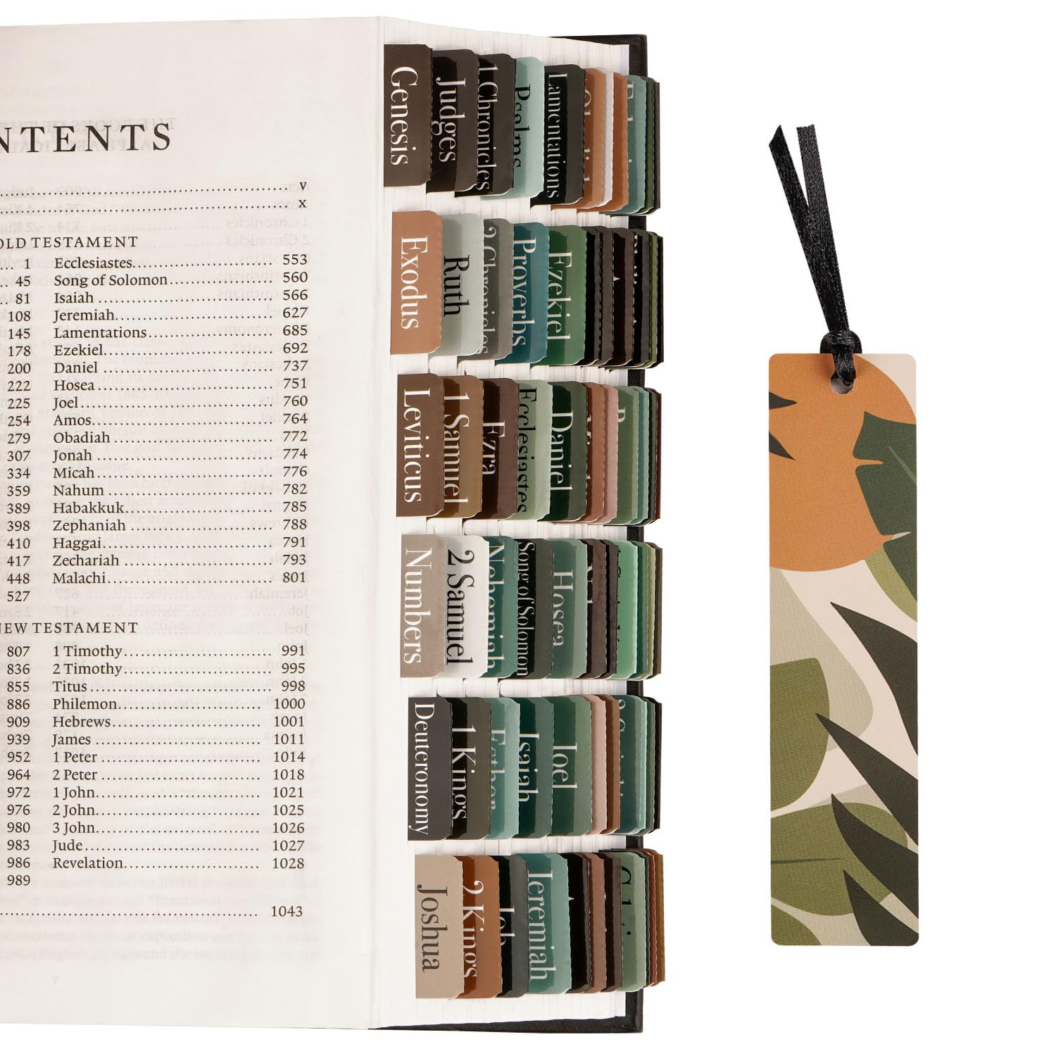 Amazon.com : Morjor Bible Tabs for Women and Men, Earthy Theme, 75 ...