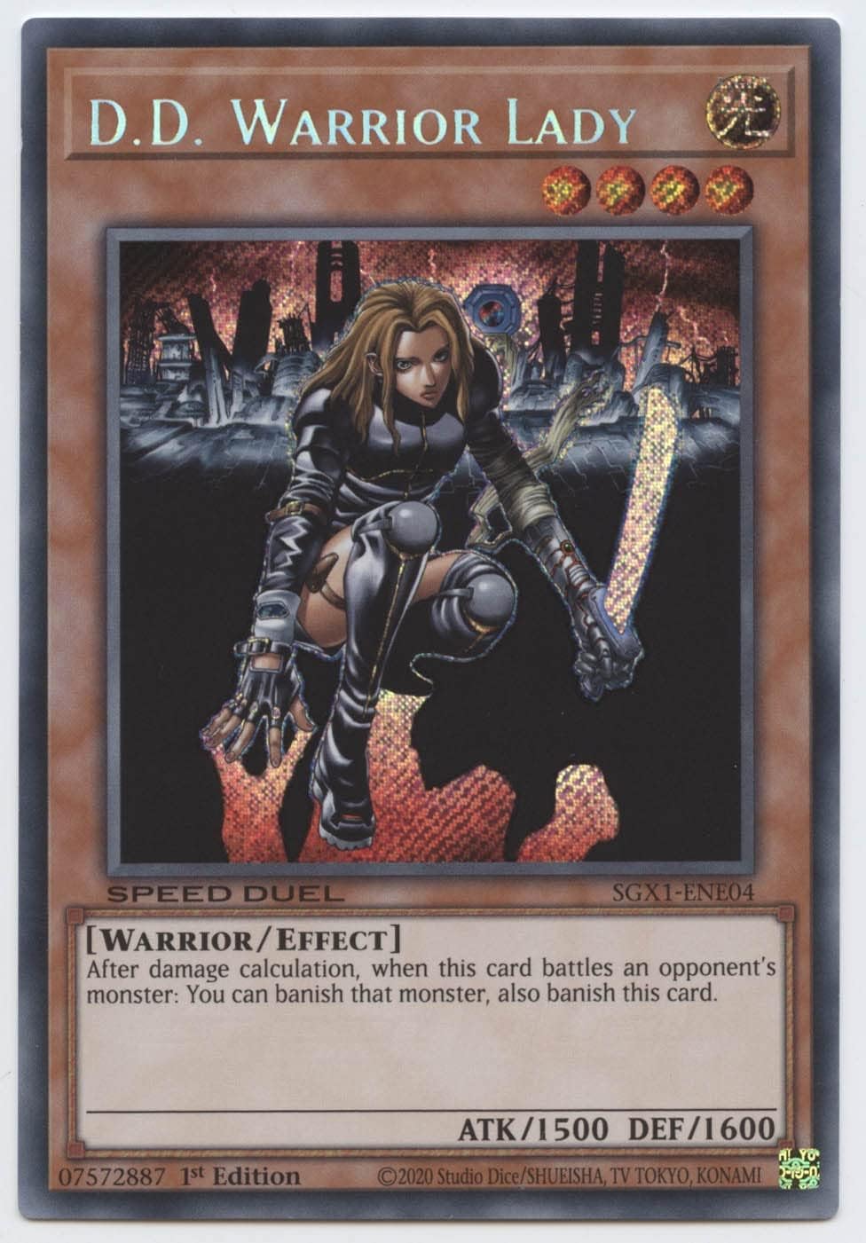 Amazon.com: Yu-Gi-Oh! D.D. Warrior Lady - SGX1-ENE04 - Secret Rare ...