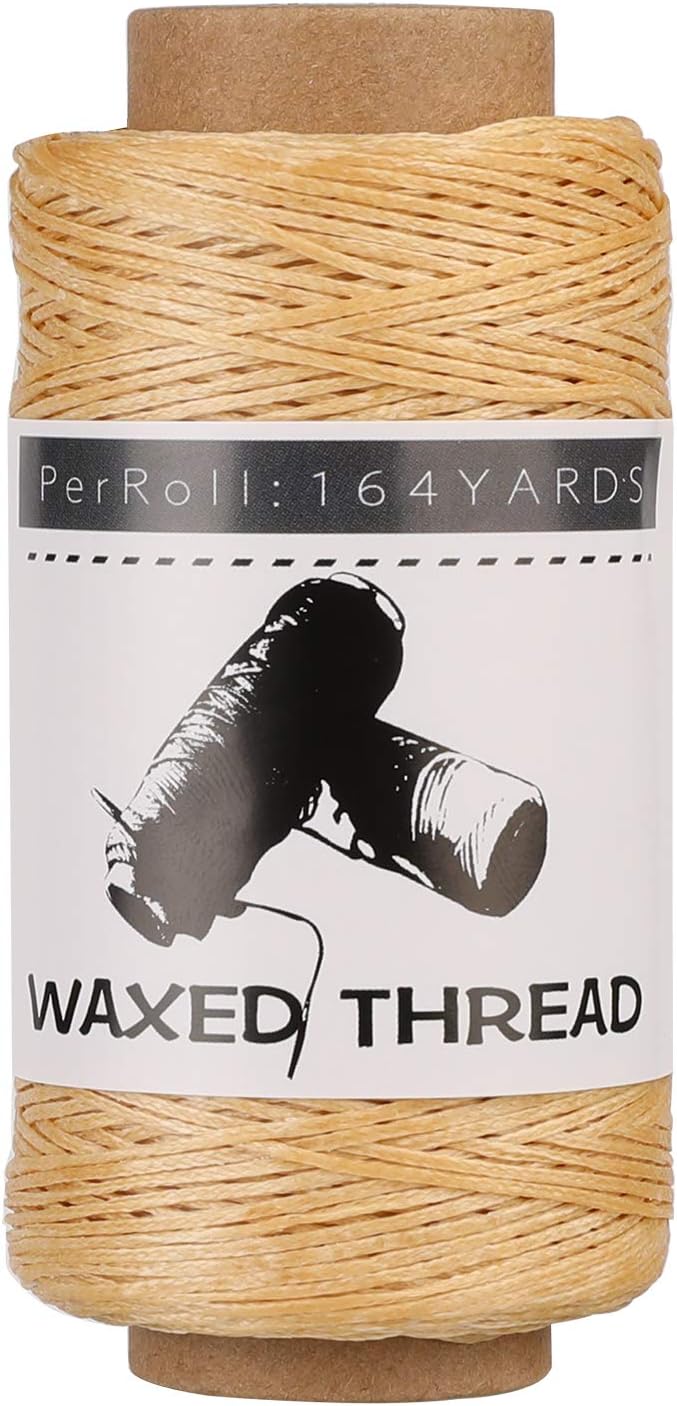 Amazon.com: Jupean Waxed Thread, 150m /164Yards Nature Color, Leather ...