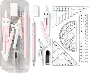 9-Piece Geometry Set Compass Set School Compass Practical Maths ...