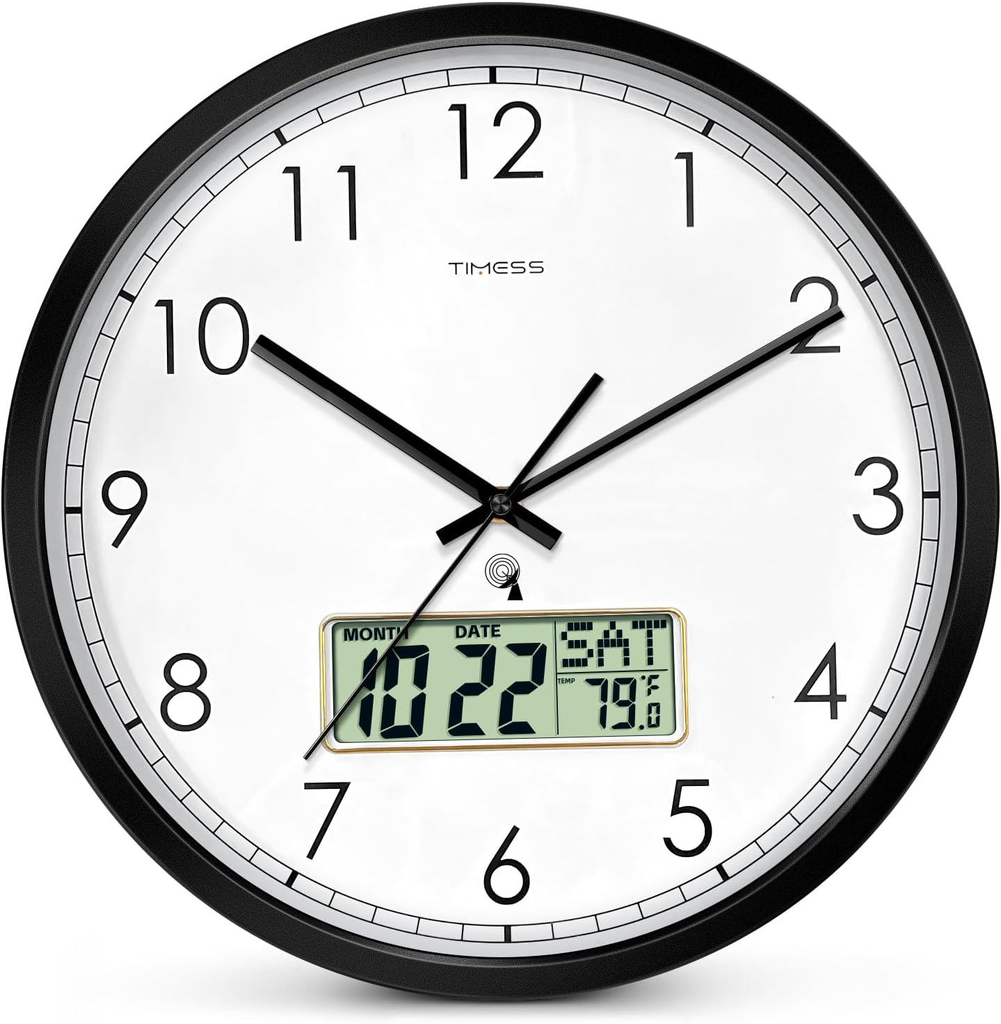 Amazon.com: TIMESS Atomic Analog Wall Clock, WWVB Self-Setting Battery ...