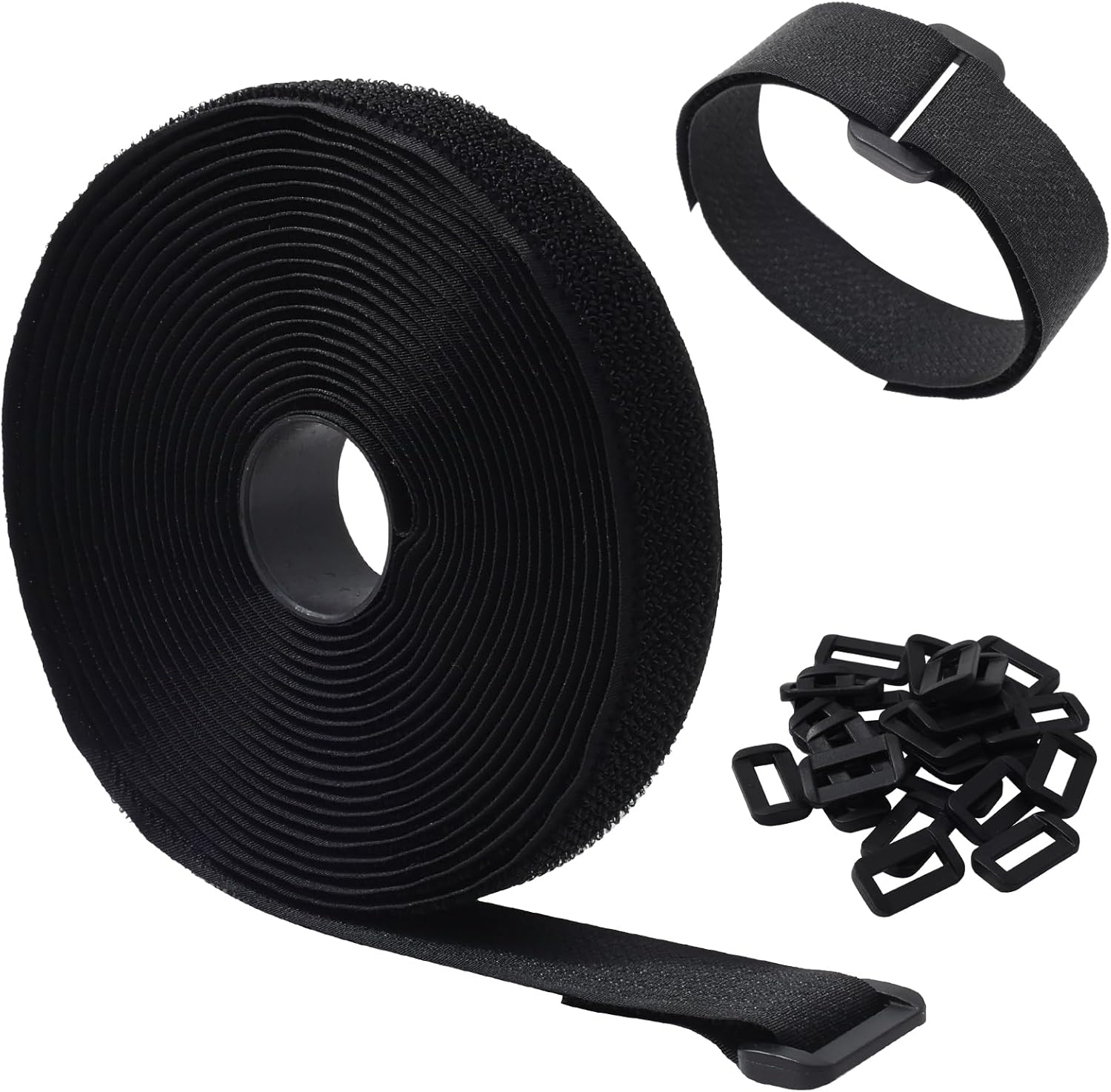 Sukmax Adjustable Cable Straps, Black Reusable Fastening Cable Ties ...