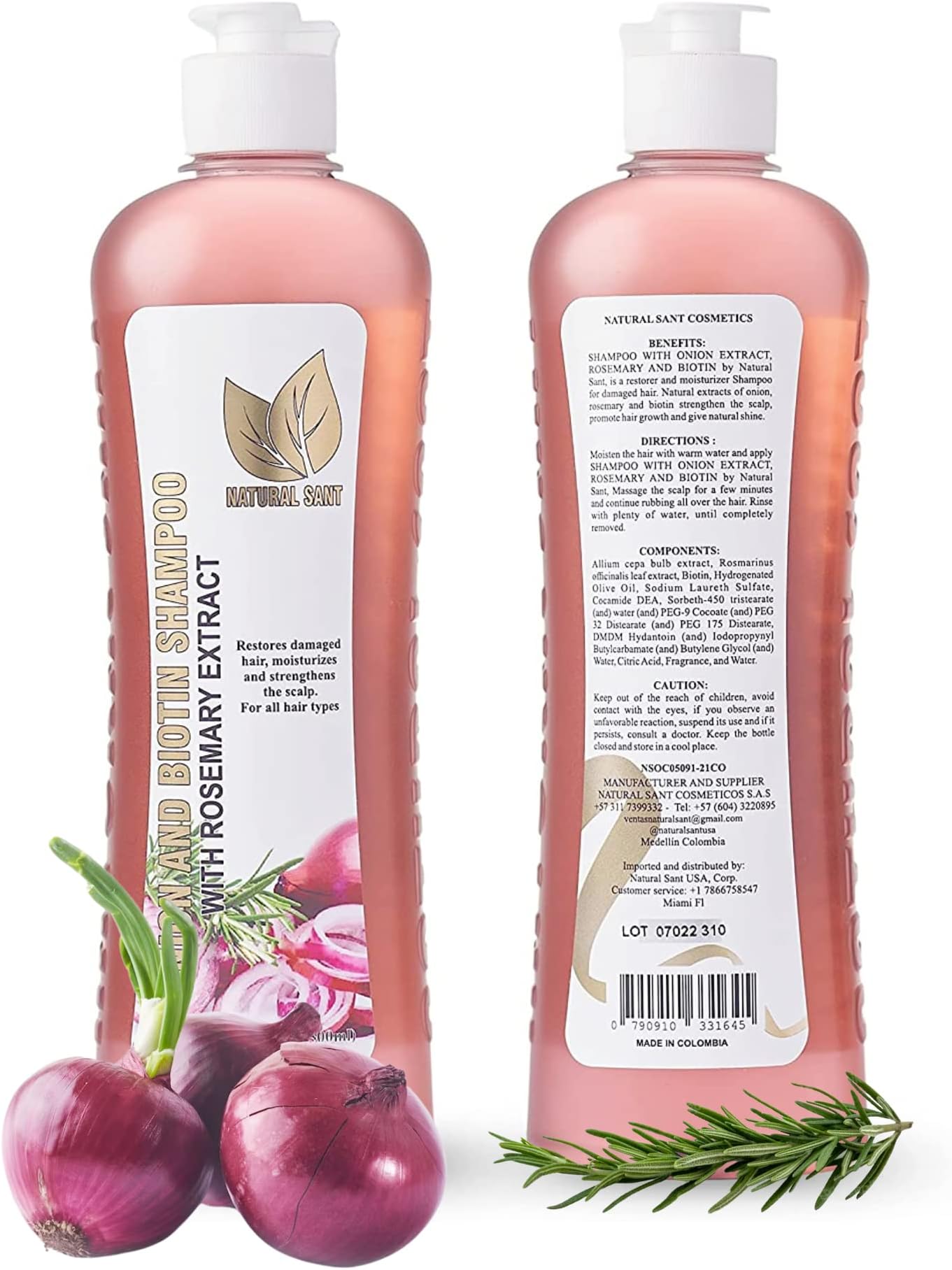 Amazon.com : NATURAL SANT - Onion Biotin and Rosemary Shampoo for ...