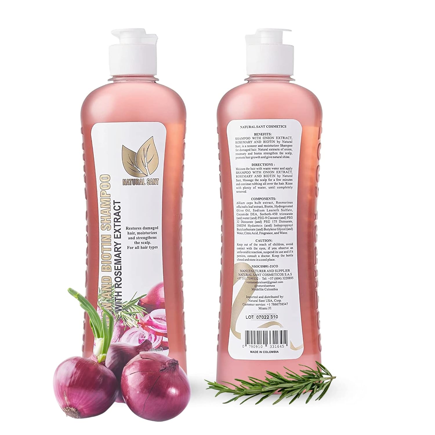Amazon.com : NATURAL SANT - Onion Biotin and Rosemary Shampoo for ...