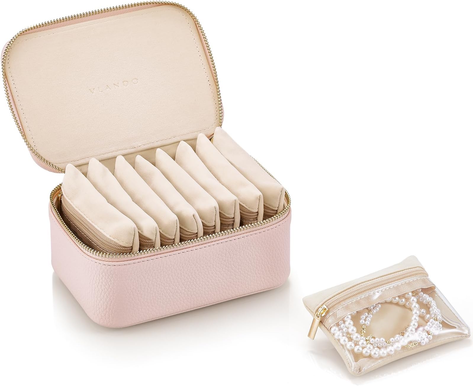 Amazon.com: Vlando Jewelry Box with 8 Velvet Jewelry Bags Travel ...
