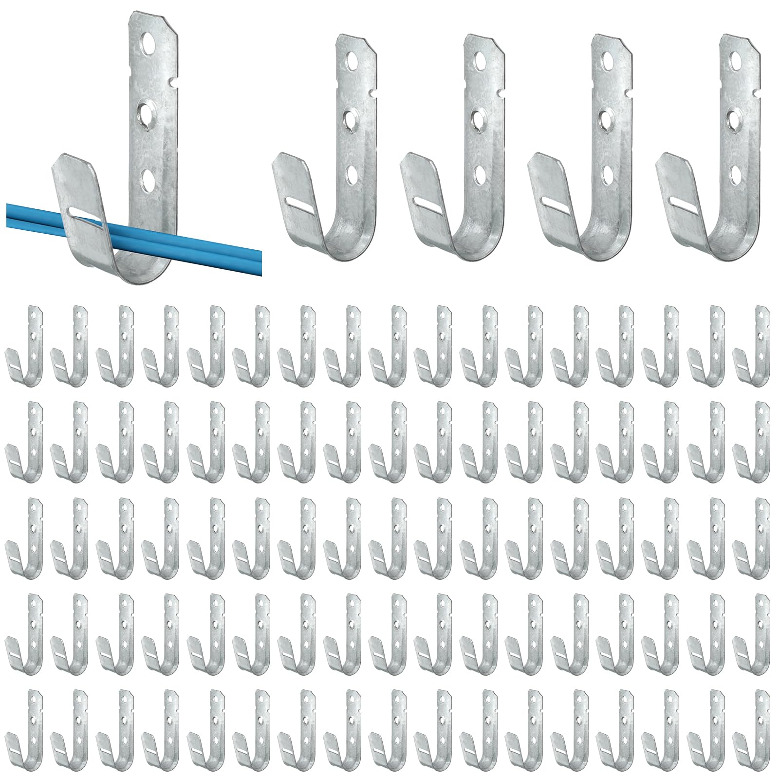 Gisafai Cable Support J-Hook, 3/4 Inch Metal Garage Hooks for Hanging ...