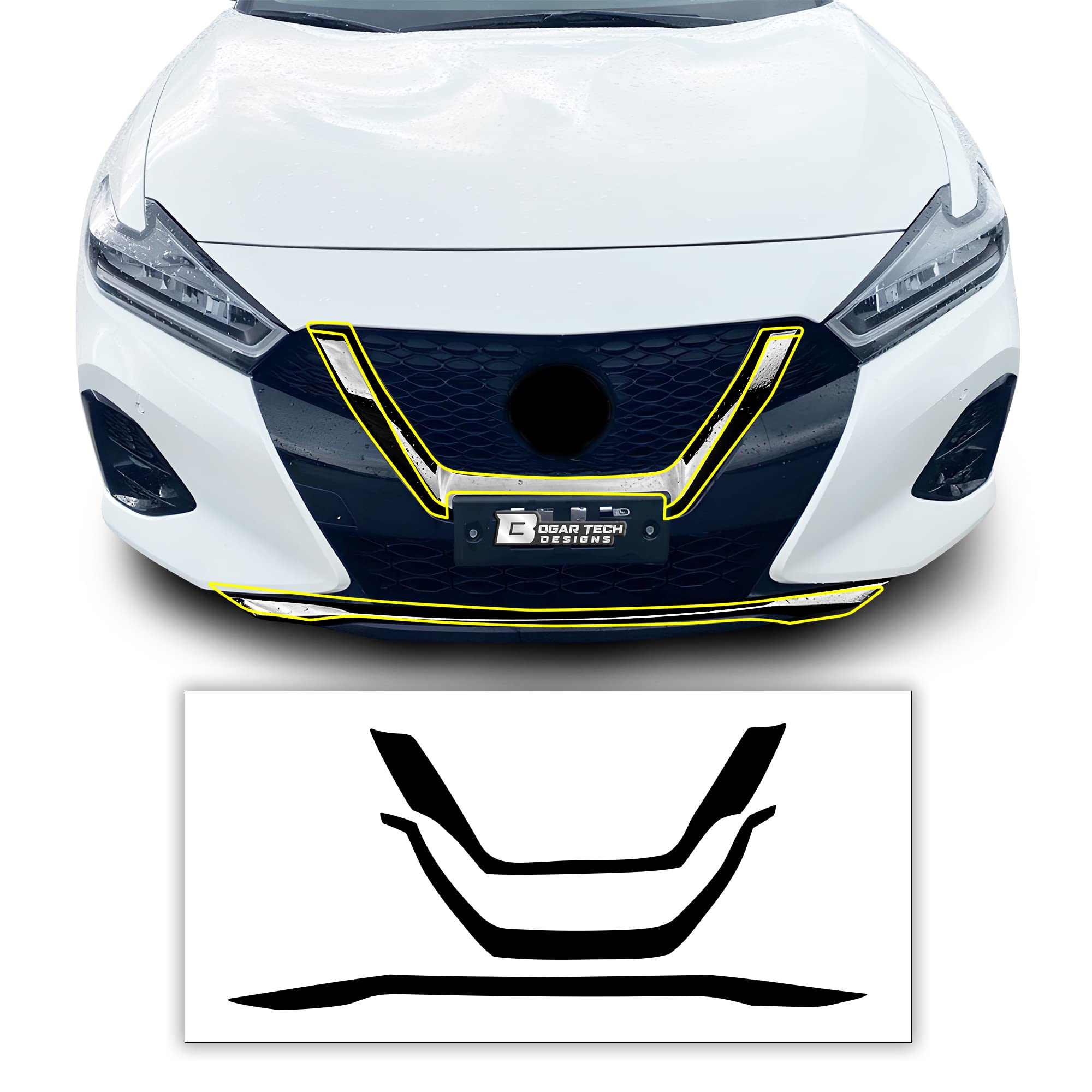Amazon.com - BOGAR TECH DESIGNS Grille Front Bumper Chrome Delete ...
