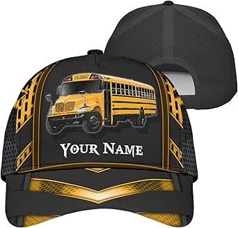 Custom Made School Bus Royalty Truckers Hats with Mesh Back Lightweight ...