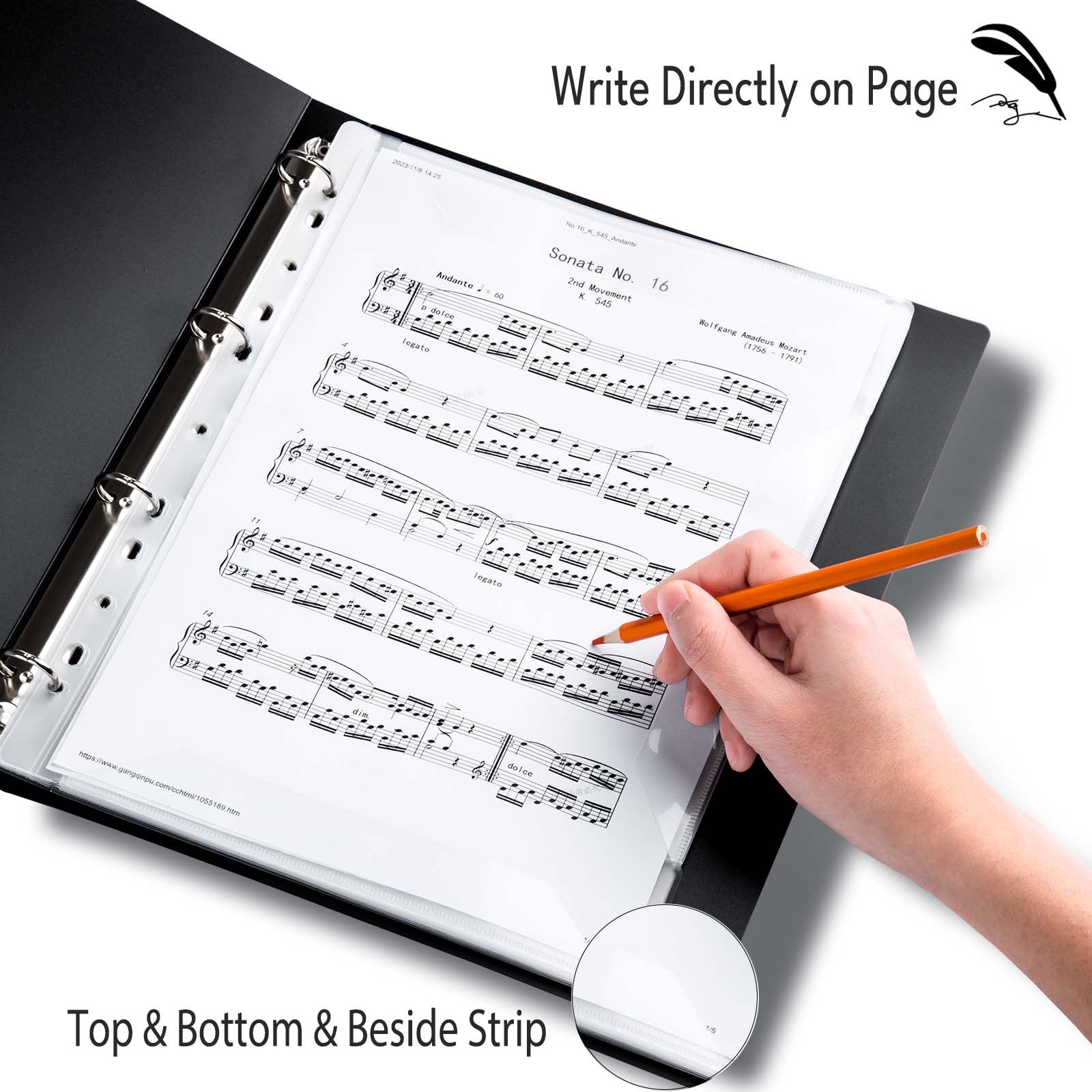 Snapklik.com : Wantusee Sheet Music Folder, 80 Pages Sheet Music Binder ...