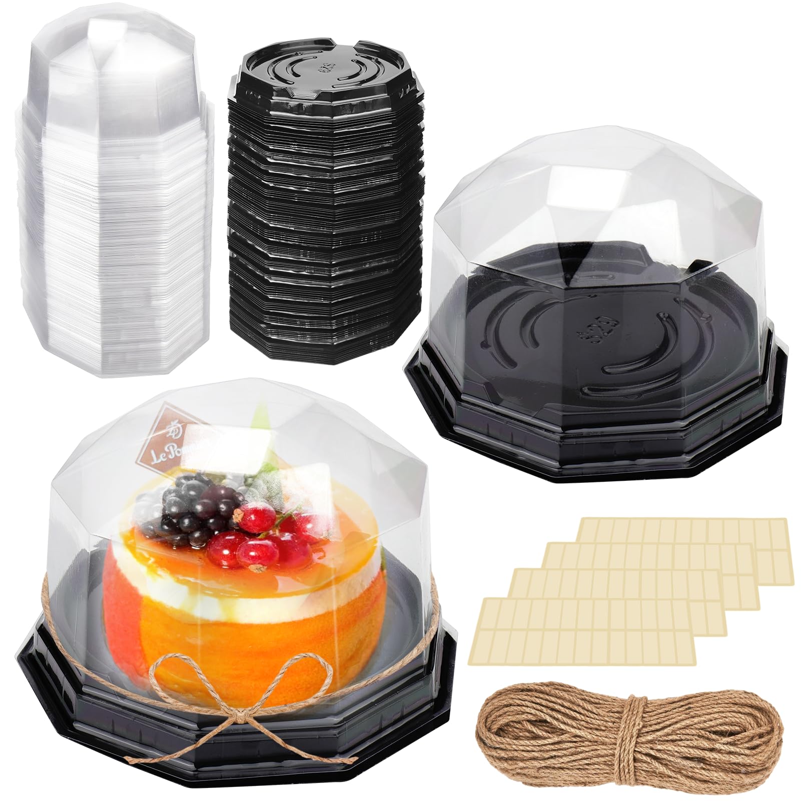 Amazon.com: Mity rain Mini Bundt Cake Containers - Clear Plastic Mini ...