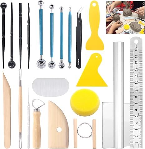 Glarks 22 Pieces Carving Modelling Clay Sculpting Tools Set Including ...