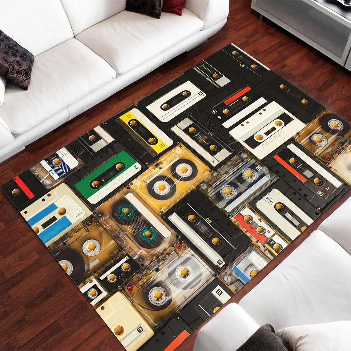Amazon.com: Cassette Music Rug - Bedroom & Studio Decor, Non-Slip ...