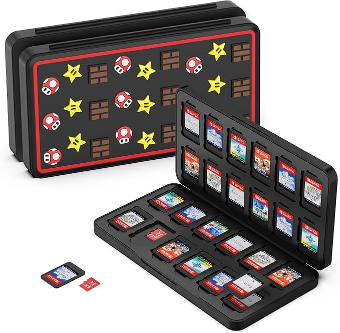 Amazon.co.jp: GeeRic 24枚 ゲームカード 収納ボックス スイッチ 対応 ソフトケース 24枚Micro SD メモリー ...