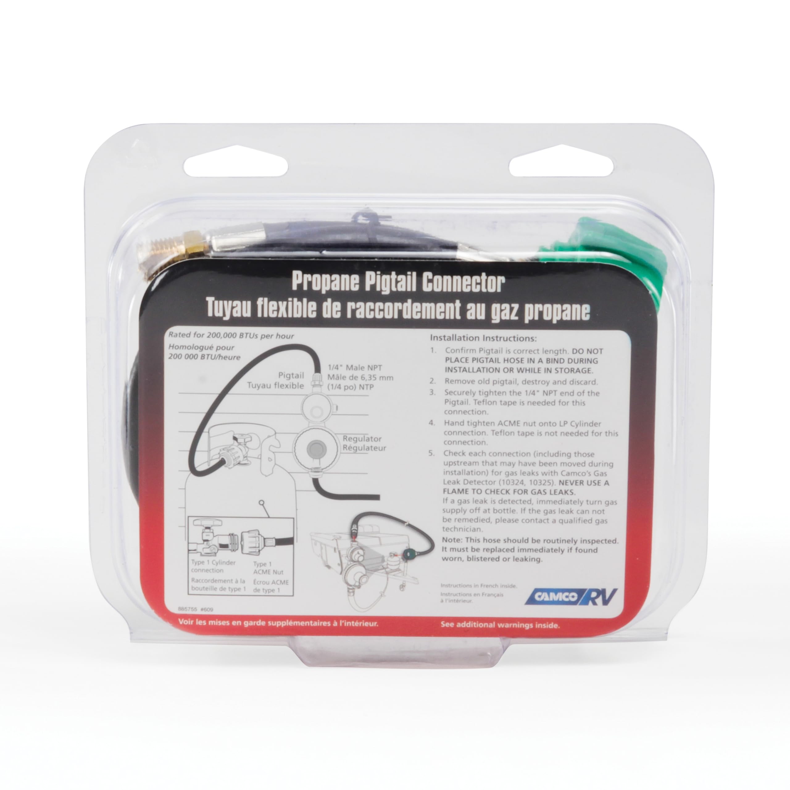 Snapklik.com : Camco 59843 20" Pigtail Propane Hose Connectors