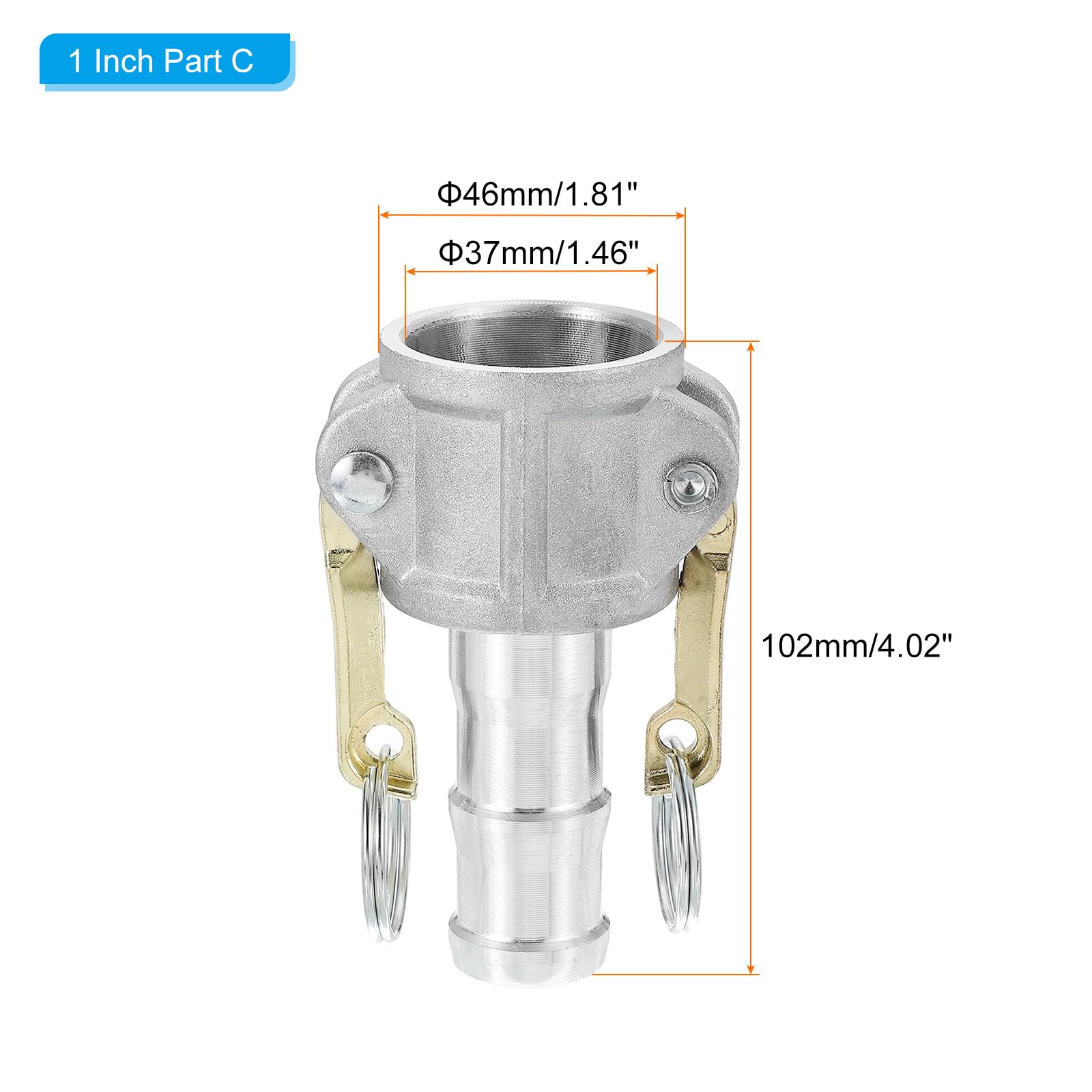 Hose Lock PATIKIL 2 Pack 2" Aluminum - Male Adapter X Female NPT Thread ...