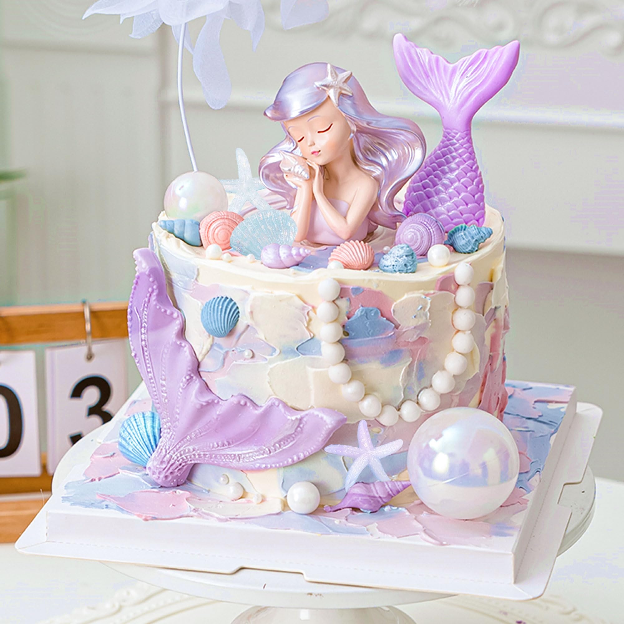 Snapklik.com : Purple Little Mermaid Cake Topper Under The Sea Cake ...