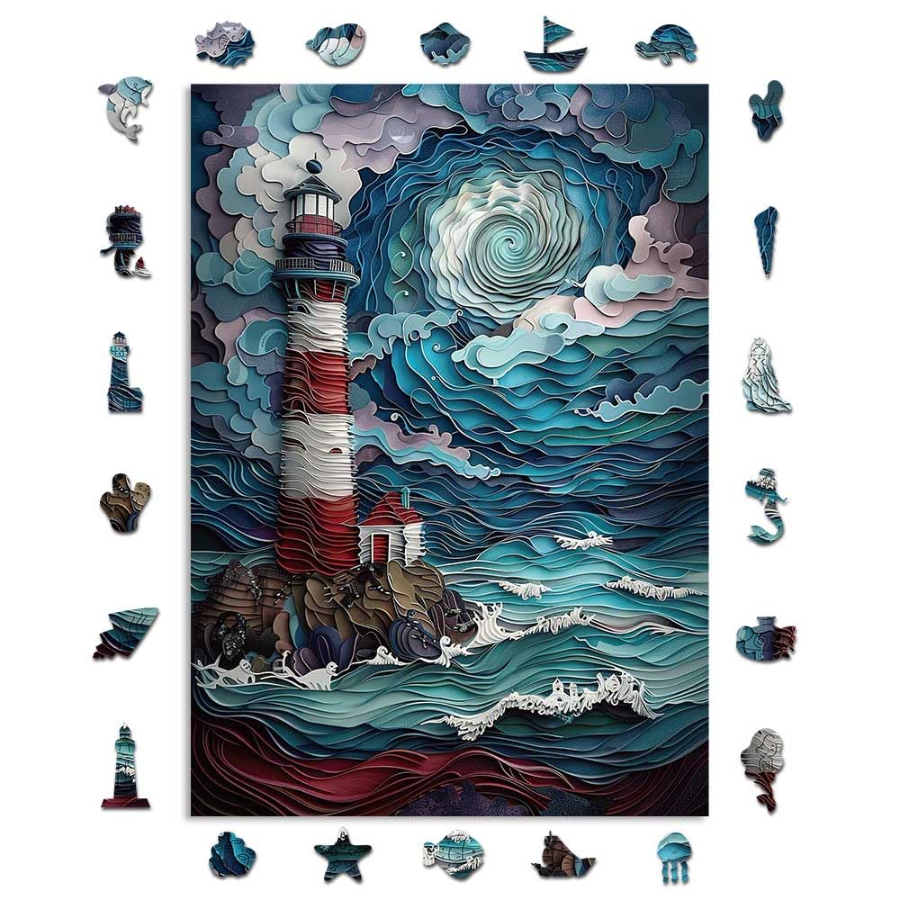 Amazon.com: Crafthub Landscape Puzzle for Adults out of Quality Wood – A3 Lighthouse Puzzle with ...