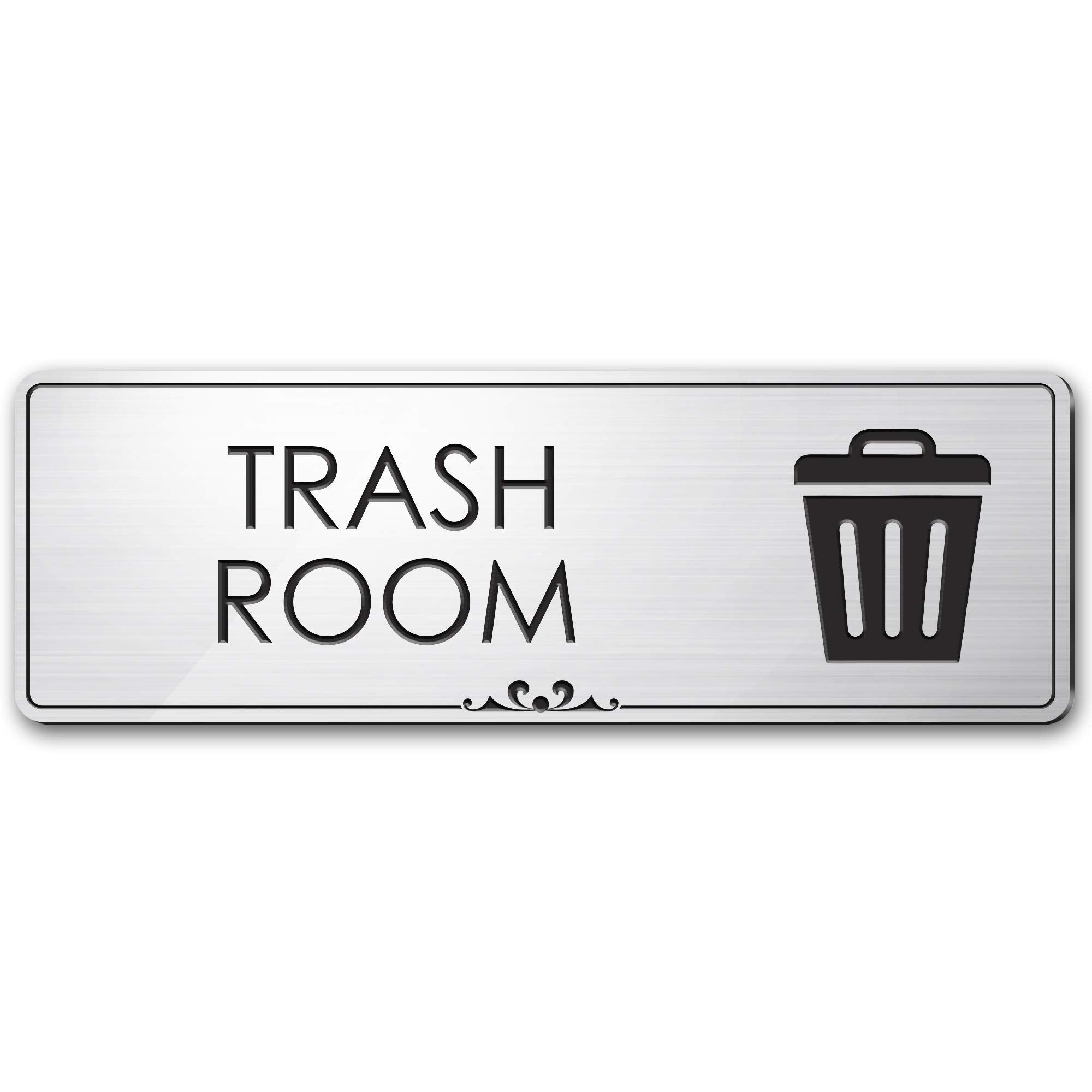 Trash Room Sign GARBAGE ROOM SIGN WHITE ALUMINUM