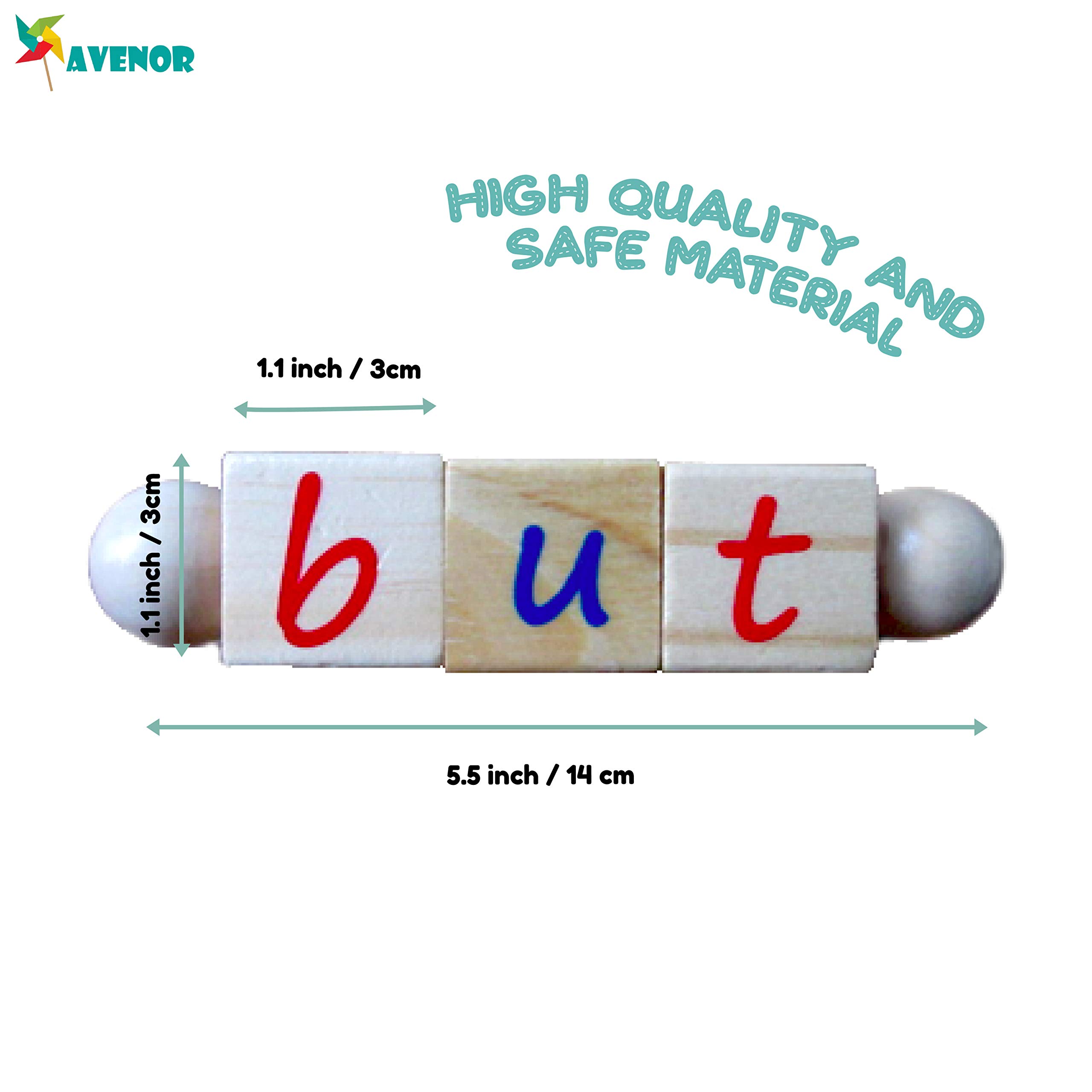 Avenor Wooden Reading Blocks | 5 Set of Fun Montessori Toys for ...