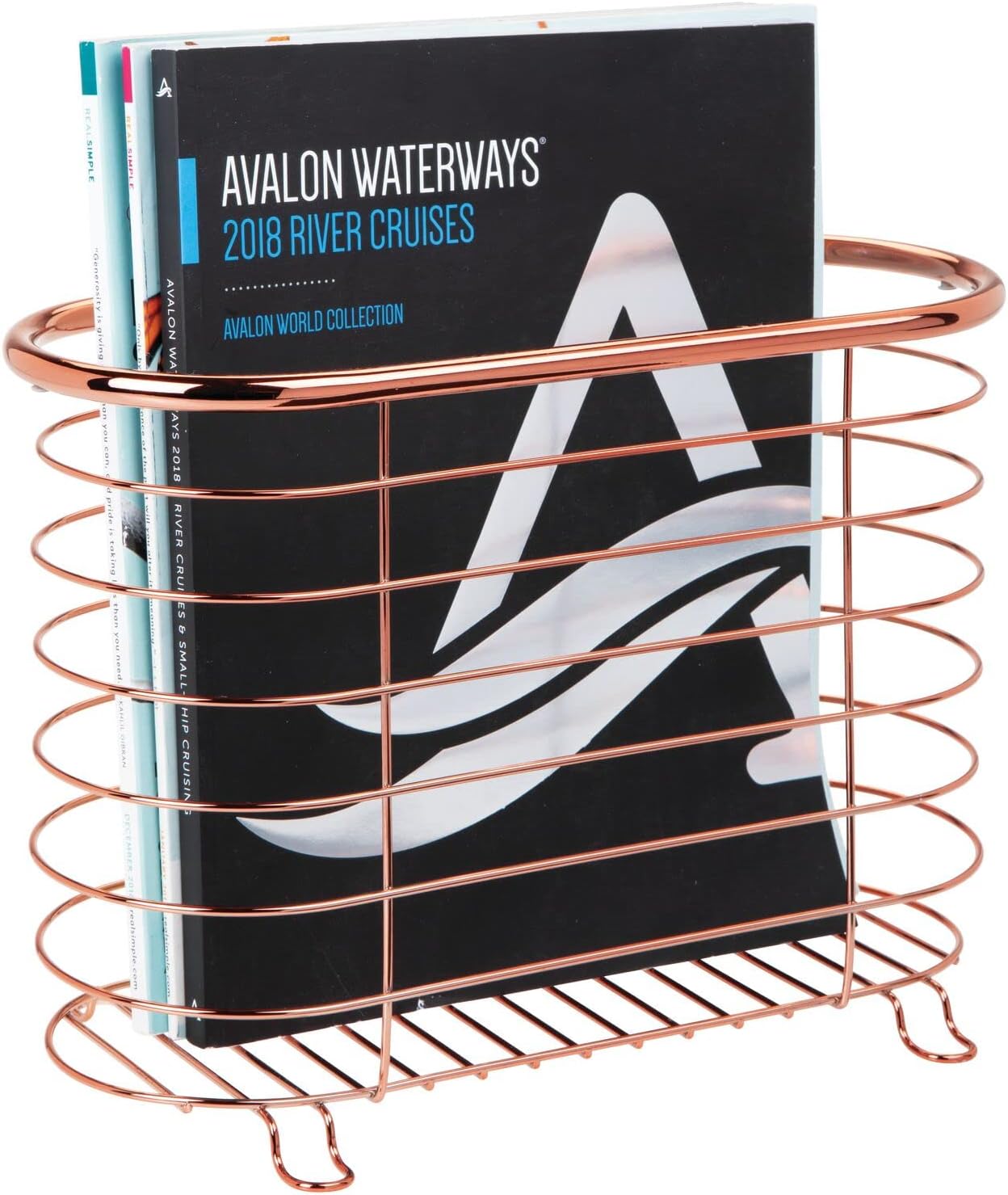 mDesign Freestanding Newspaper Holder – Elegant Metal Magazine ...