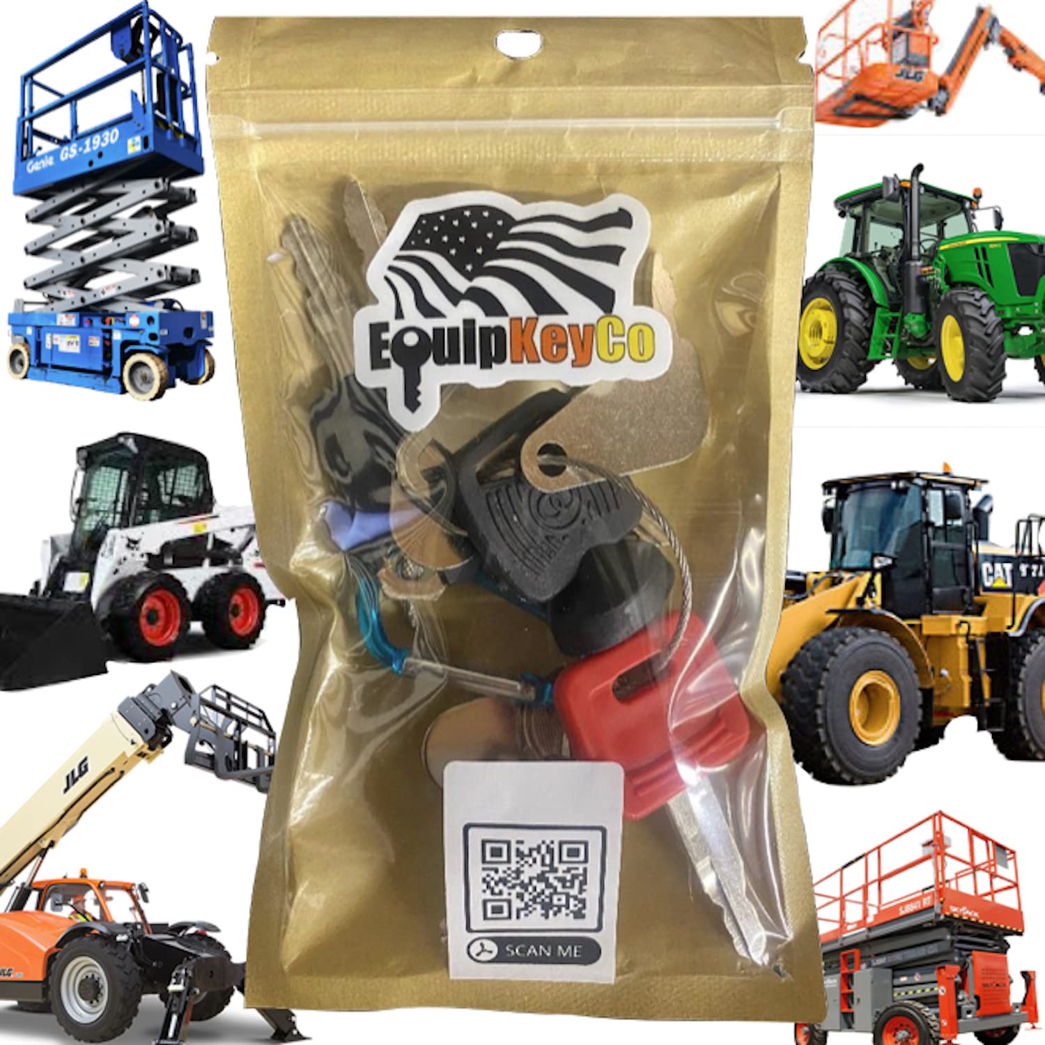 Heavy Equipment Key Set / 10 Keys ON Ring FITS Following: Bobcat CASE ...