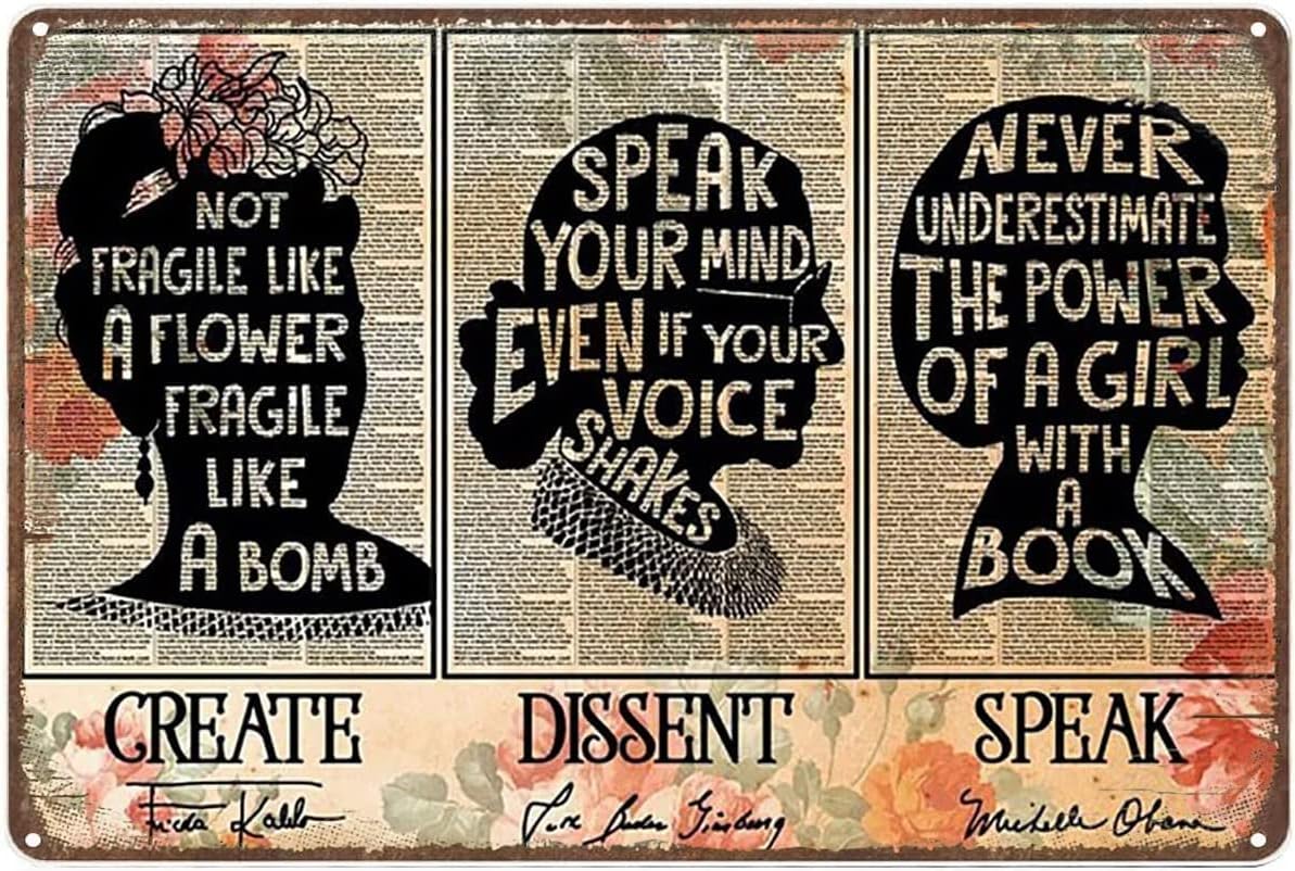 Amazon.com: Starotore Create Dissent Speak Metal Signs Vintage Well ...