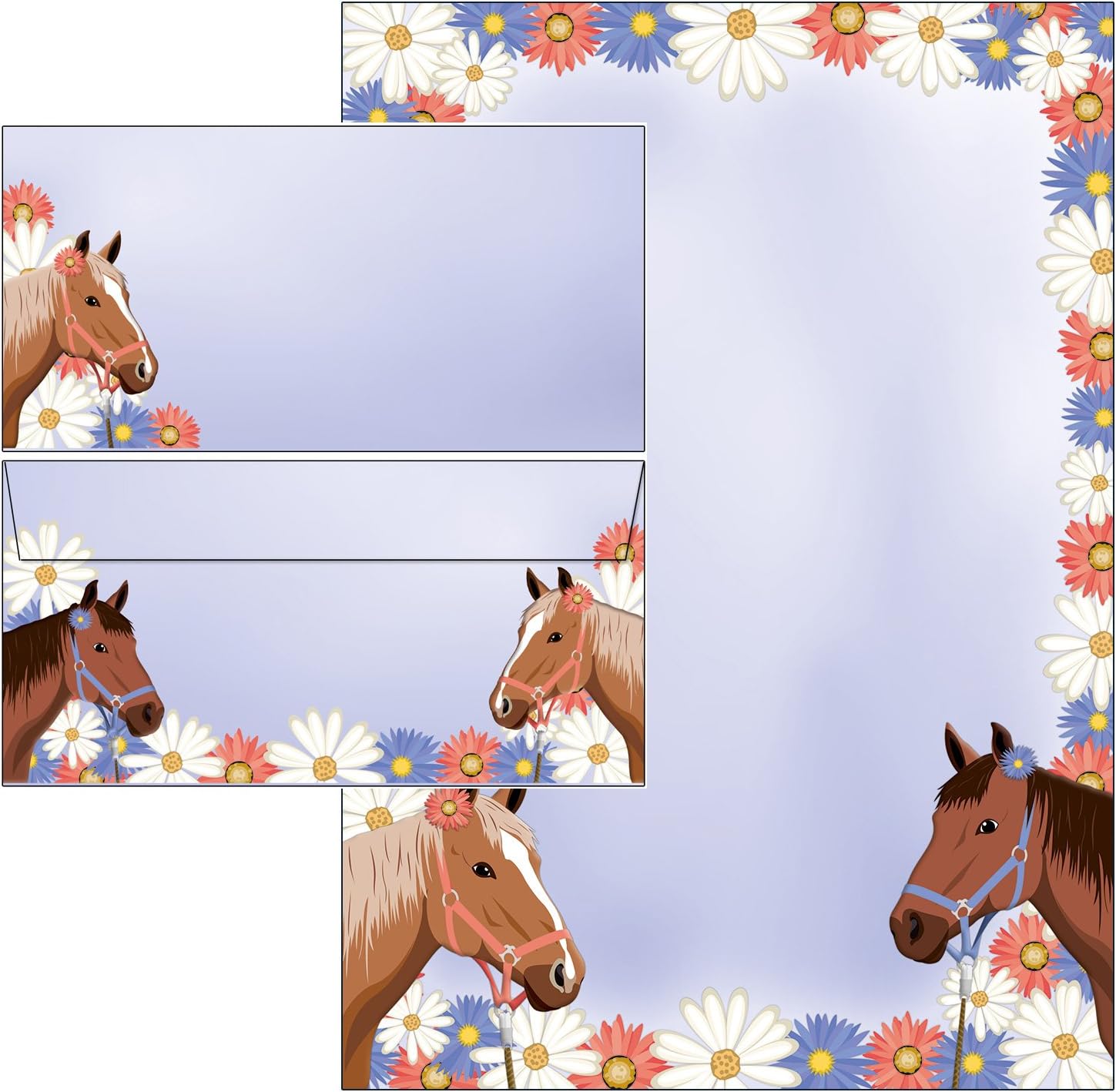 Writing Sets - Horses - 25 Sheets Writing Paper incl. 25 Pieces ...
