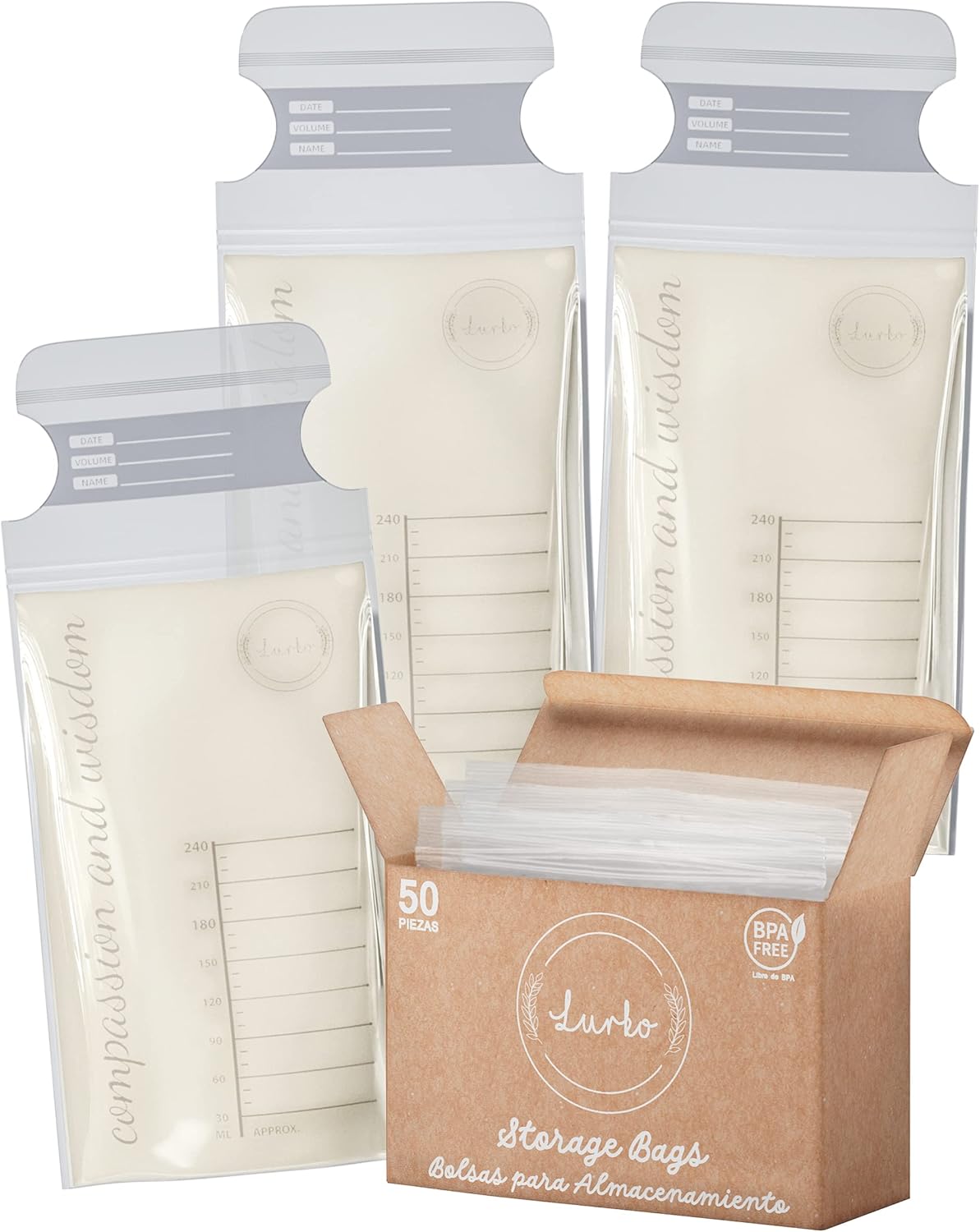Amazon.com: Lurko Breast Milk Storage Bags Breast Milk Bags in 3 Sizes ...