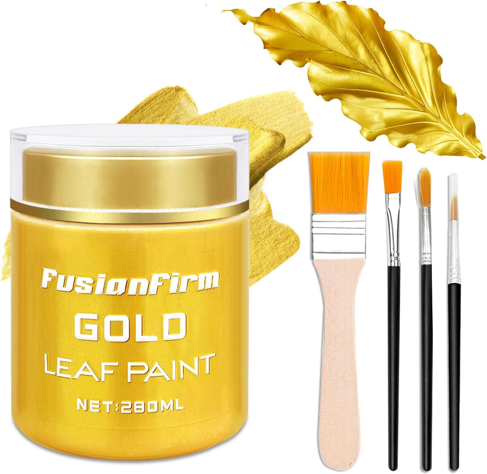 Amazon.com: Wadities Acrylic Paint Metallic Gold, 250ml Gold Leaf Paint ...