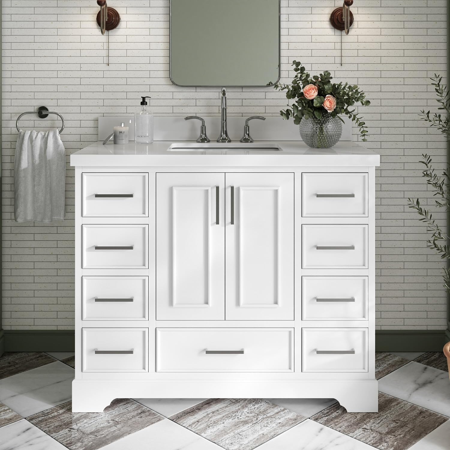 Amazon.com: ARIEL Stafford 43 Inch Bathroom Vanity with Single Sink ...