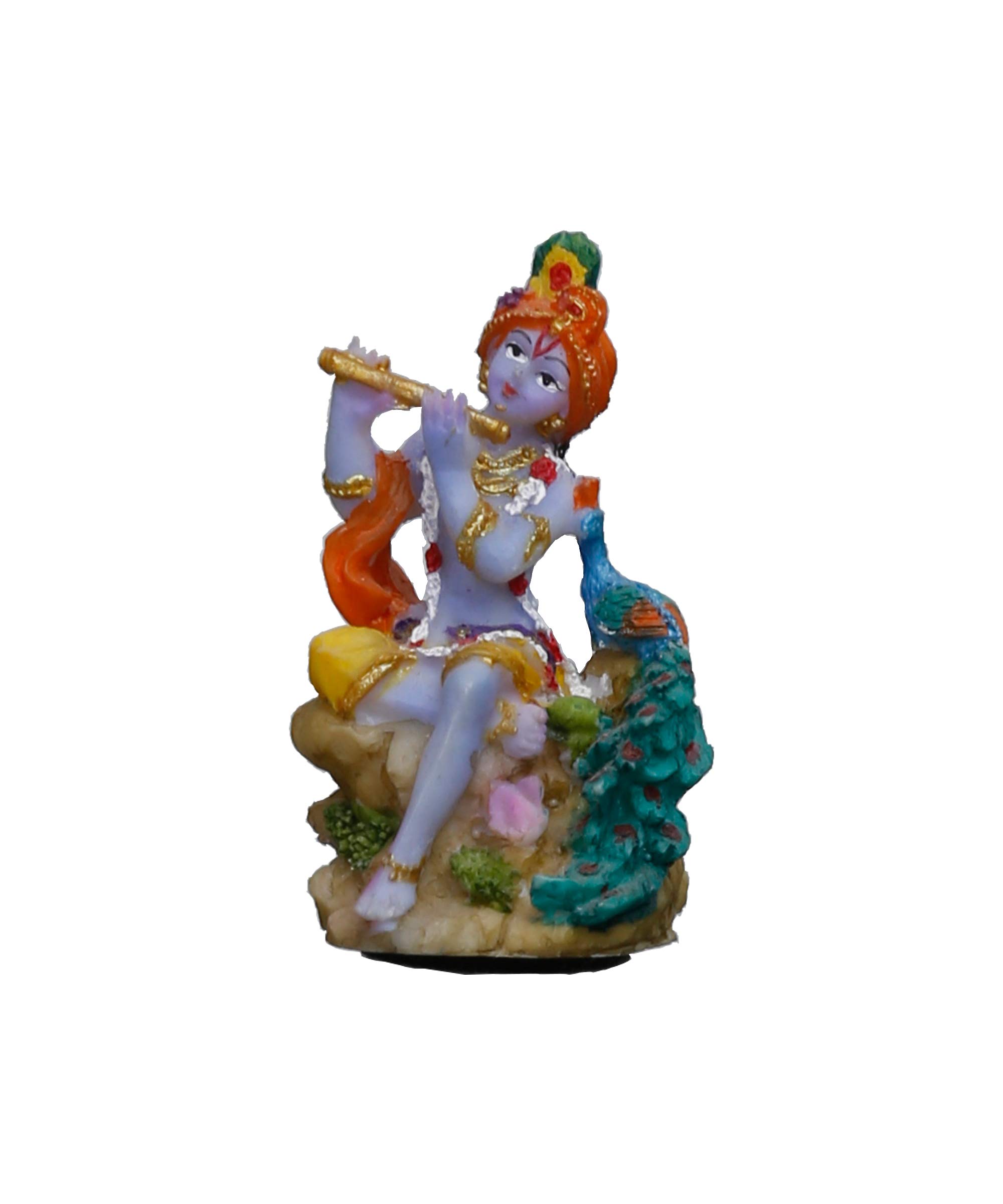 Buy SrI Krishna CULTURE- Mini Krishna with Flute and Peacock for Car ...