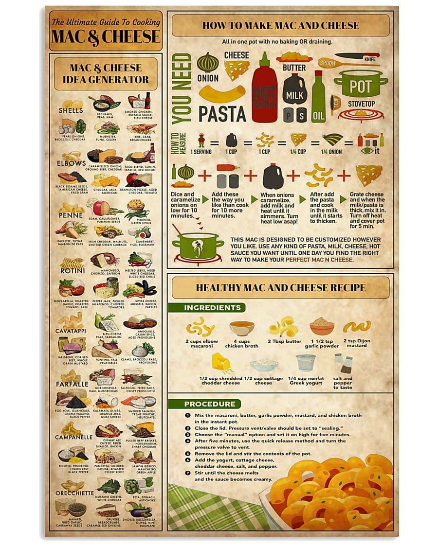 Amazon.com : Cooking Knowledge Metal Tin Signs The Ultimate Guide To Cooking Mac & Cheese ...