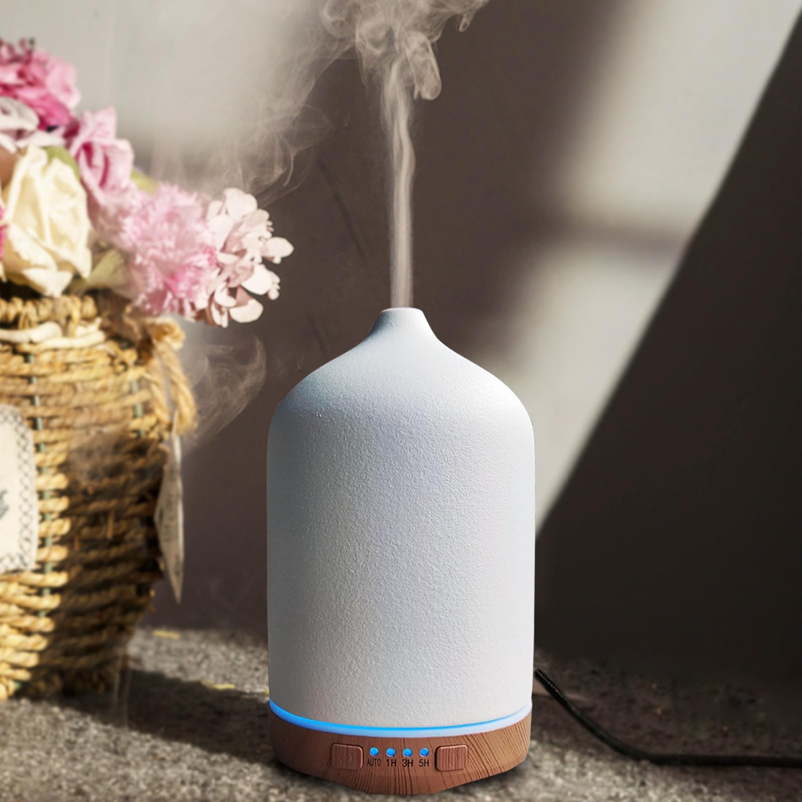 Amazon.com: 300ml Woodgrain Oil Diffuser White/Brown - Project 62
