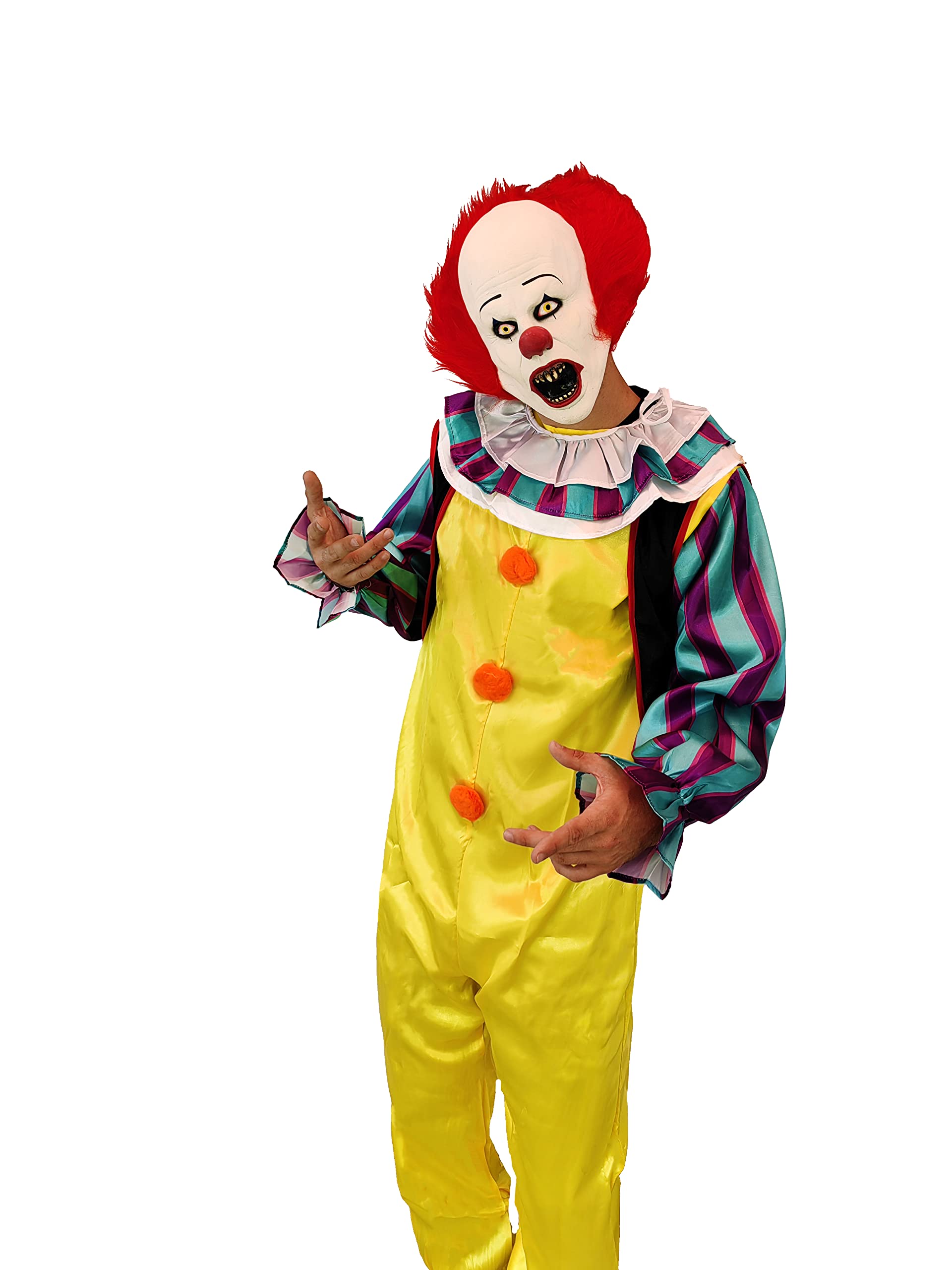 Ghoulish Productions Disfraz Original de Pennywise de 1990 Talla L para Adulto, Traje de It Eso ...