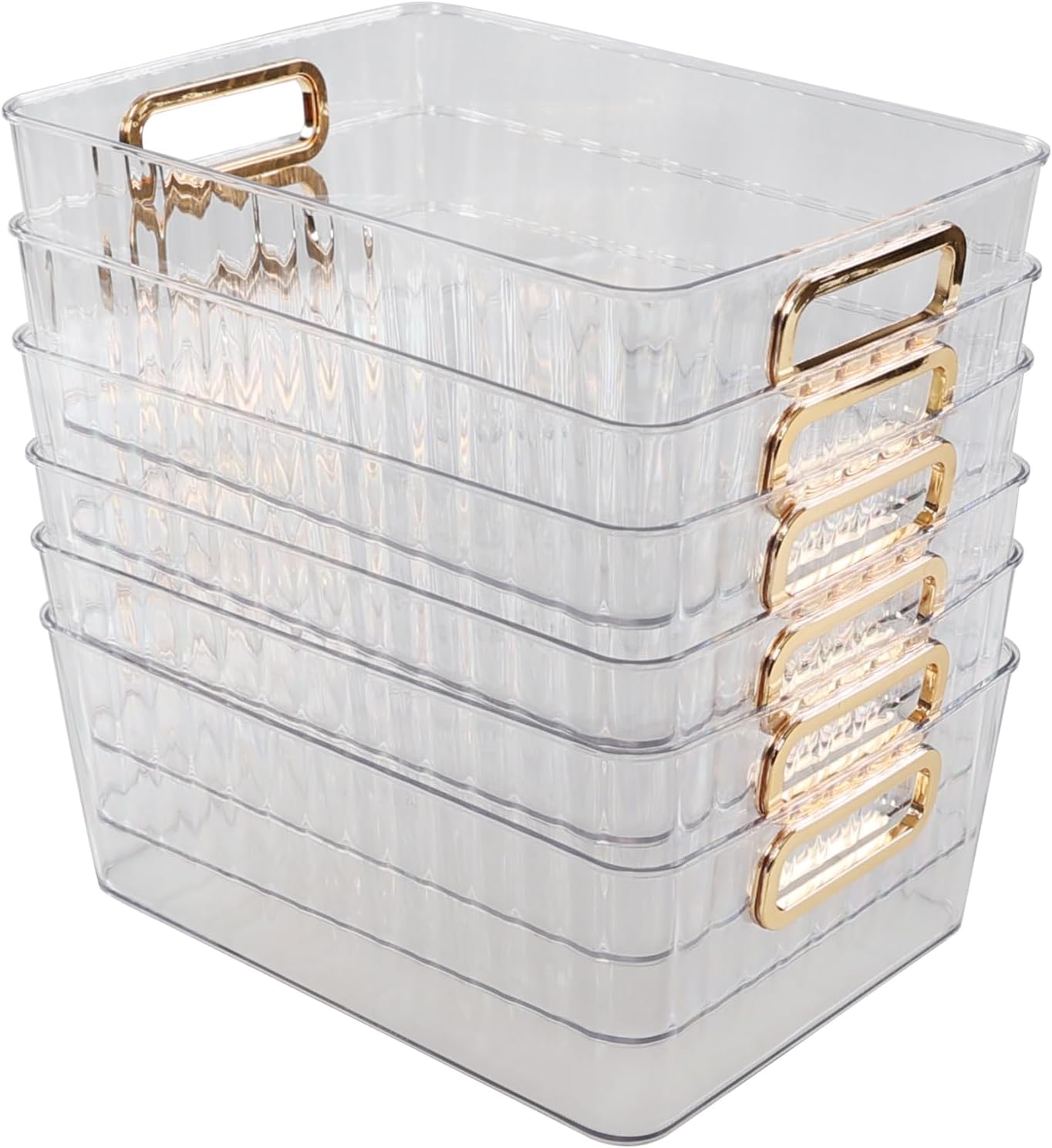 Amazon.com: Vcansay Clear Plastic Pantry Organizer Bins, Small Plastic ...