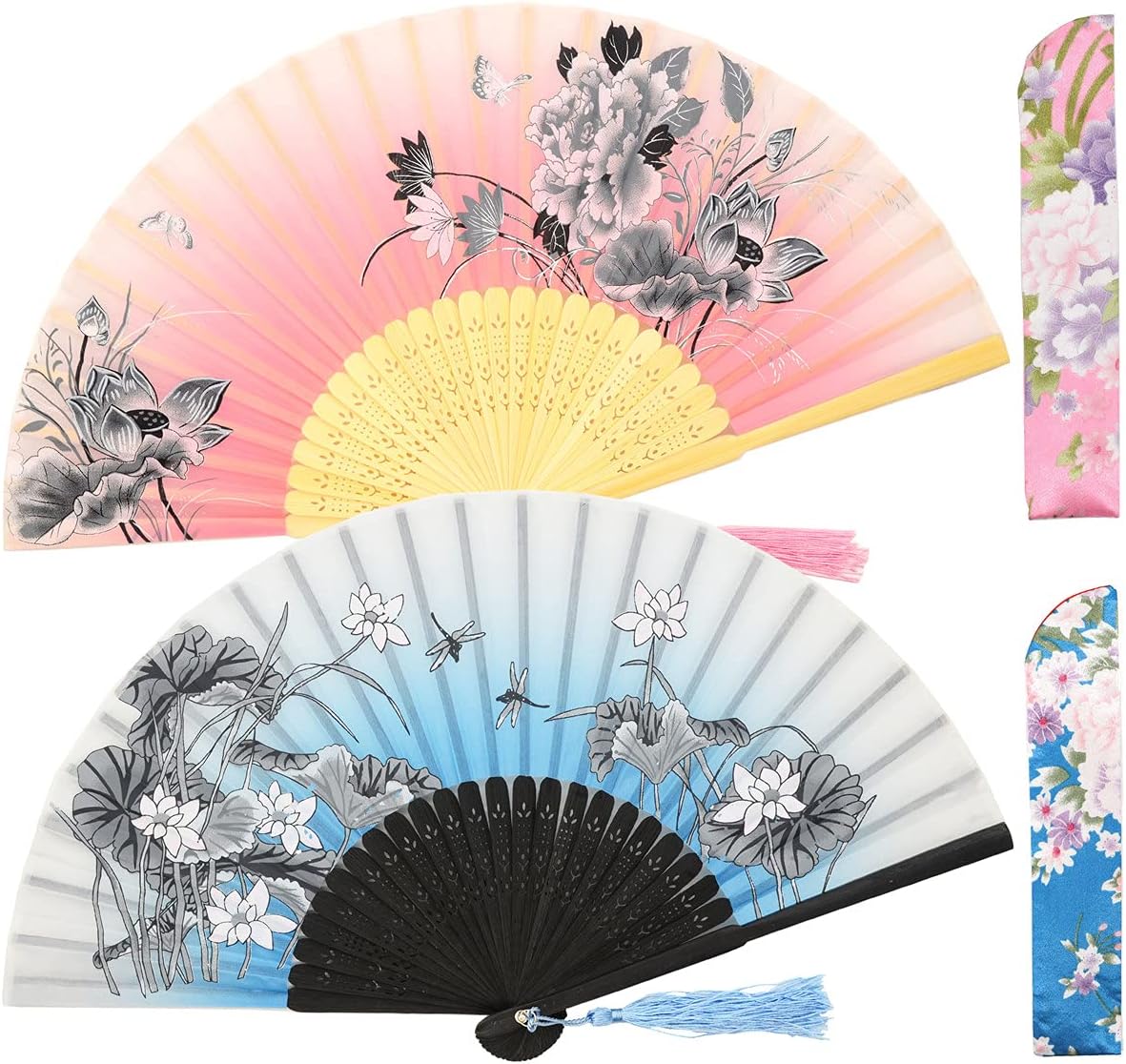 Amazon.com: Leehome Small Folding Hand Fans for Women -Chinese Japanese ...