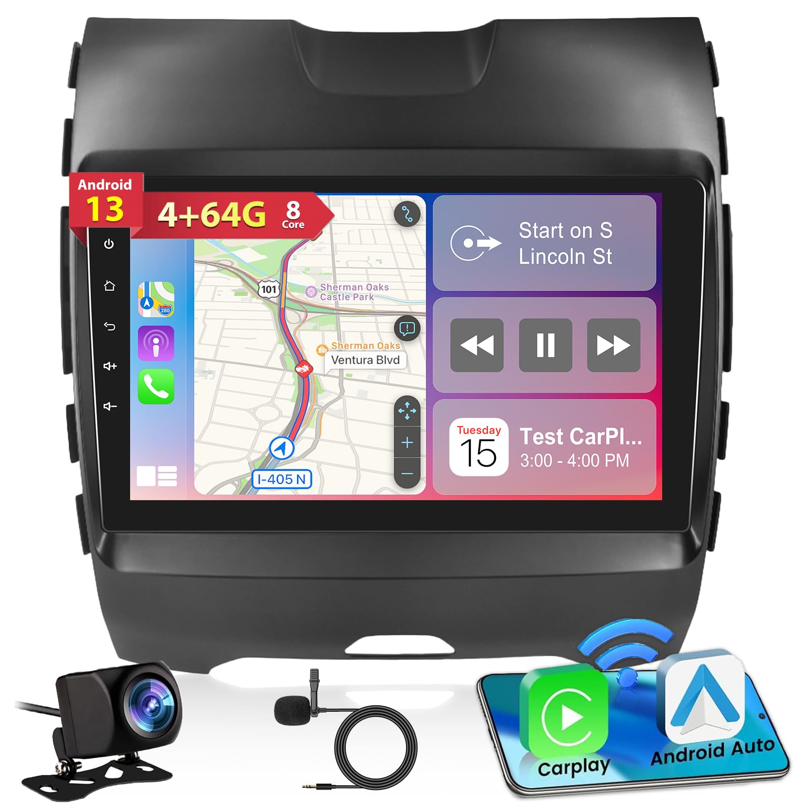 Amazon.com: 8 Core [4G+64G] Car Radio for Ford Edge 2016 2017 2018 2019 ...