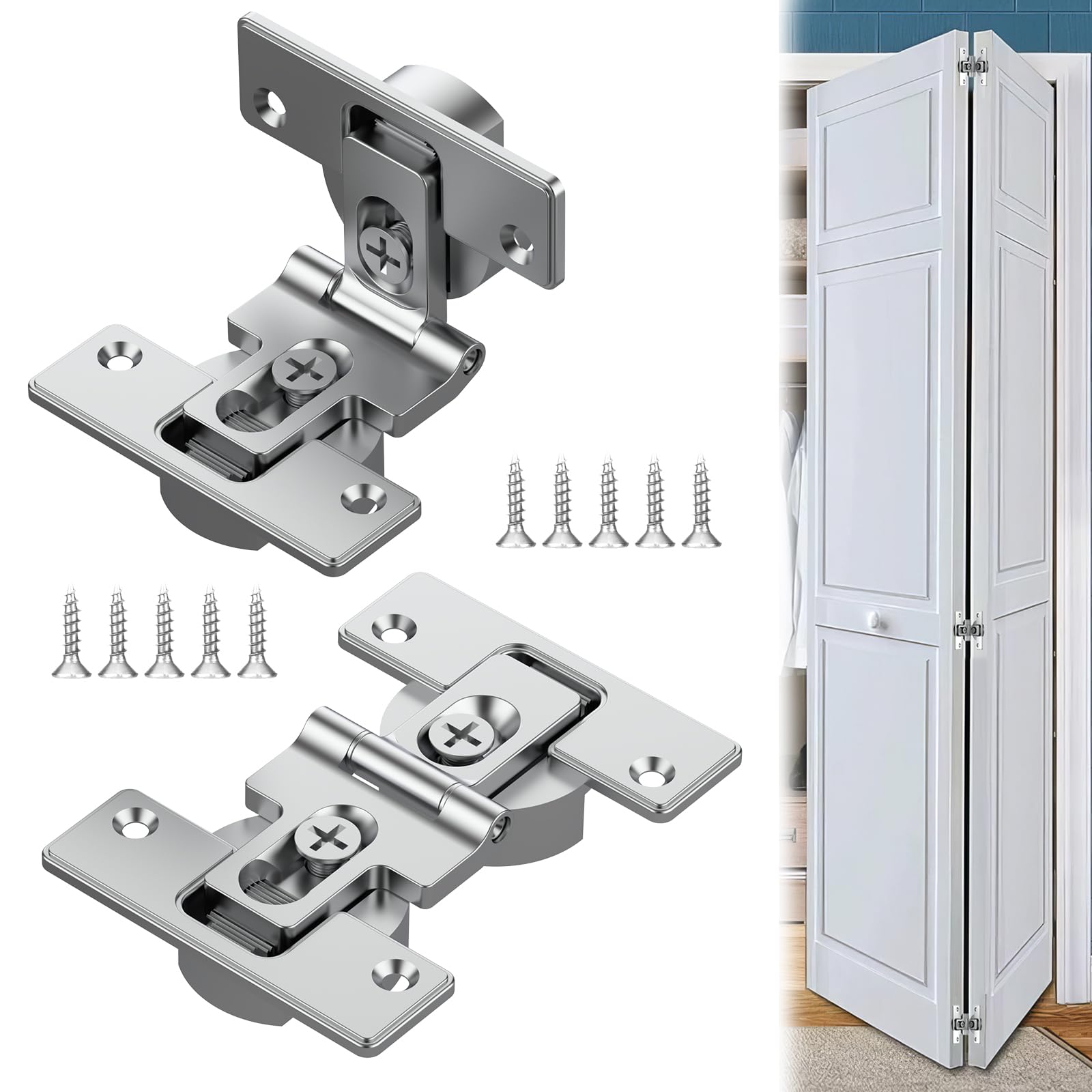 Snapklik.com : Pisman 180 Degree Adjustable Bifold Hinges,Closet Door ...