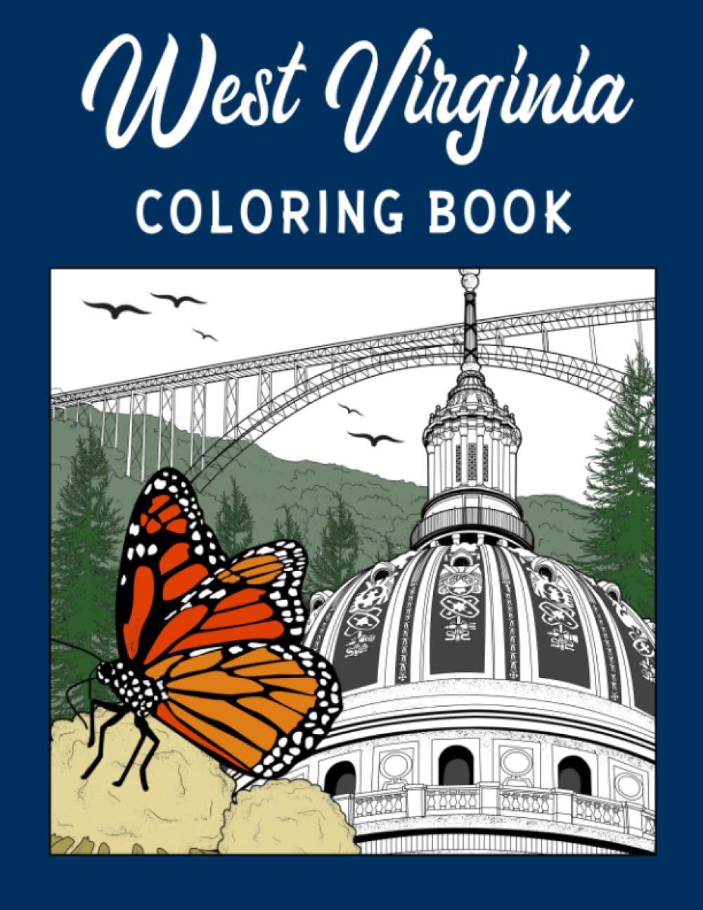 Amazon.com: West Virginia Coloring Book: Adult Coloring Pages, Painting ...