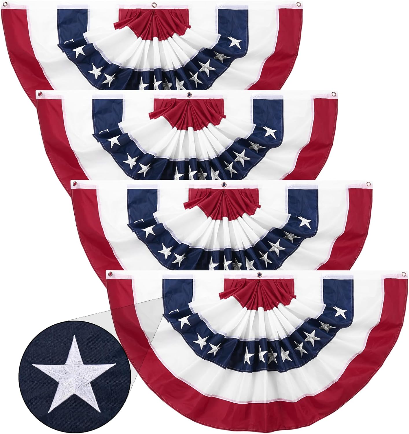Amazon.com : American Fan Bunting 2 x 4 Ft American Pleated Fan Flag ...