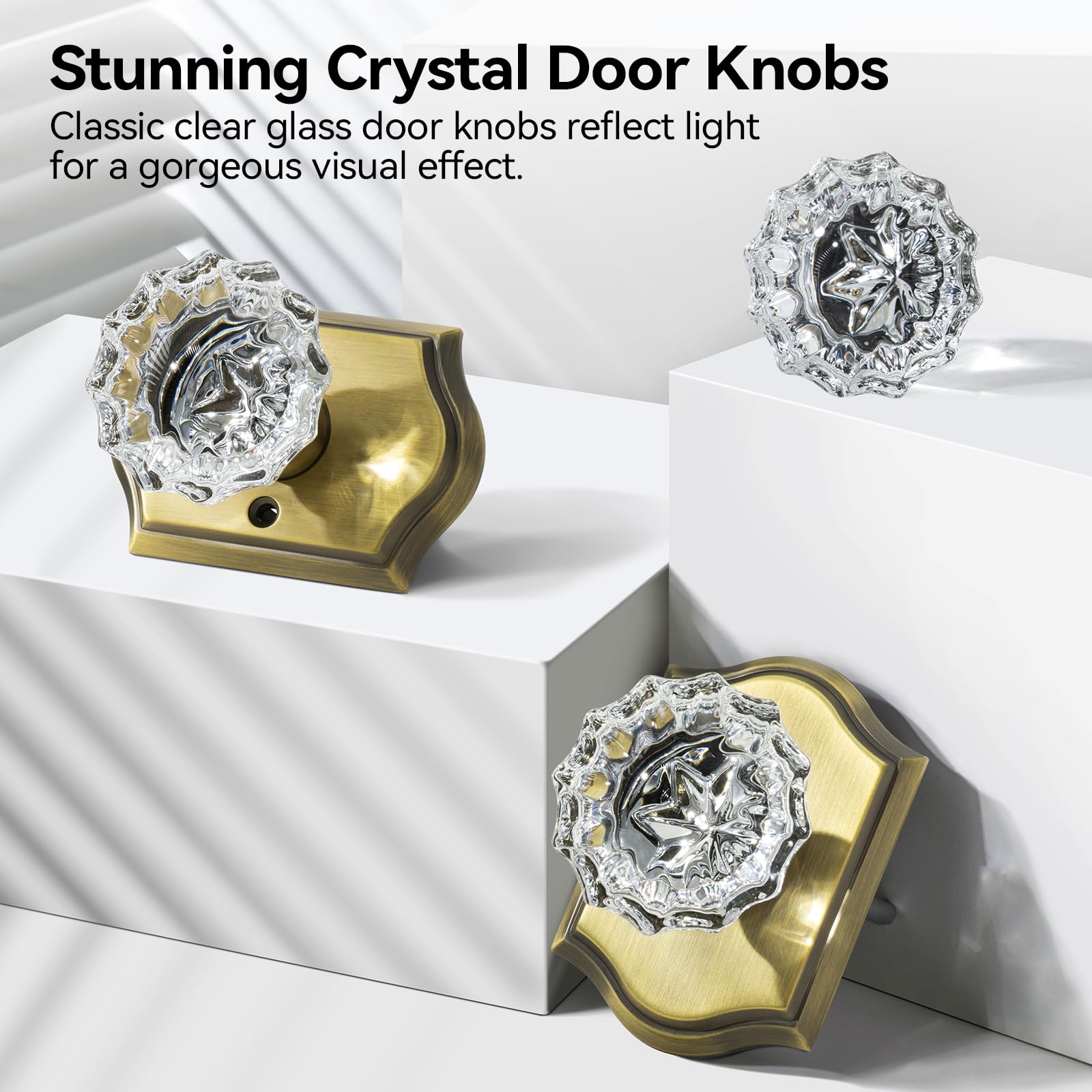 Snapklik.com : Calzibeno Passage Glass Crystal Door Knobs