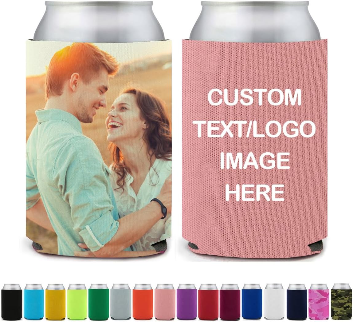 Amazon.com: Custom Beer Can Sleeve Cooler Bulk 1-150pcs Personalized ...