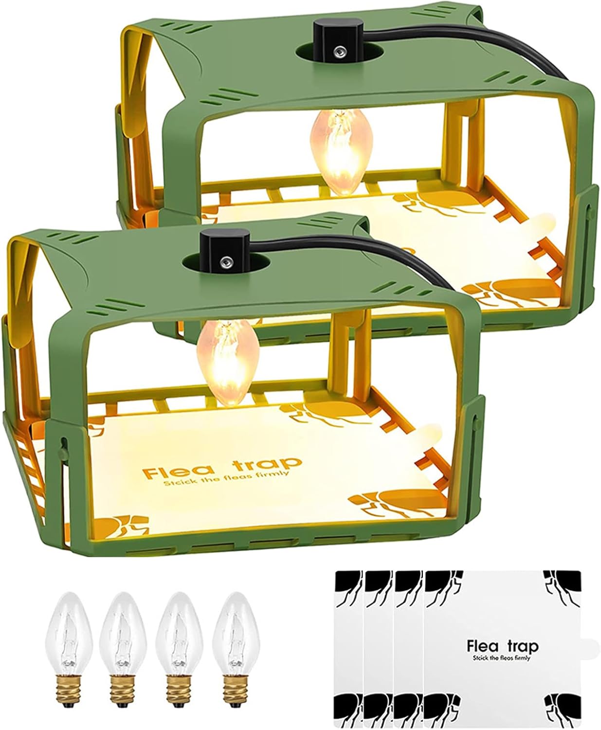 GAESHOW 2 Pack Flea Lamp Traps for Home, Flea Light Trap with 4 Light ...