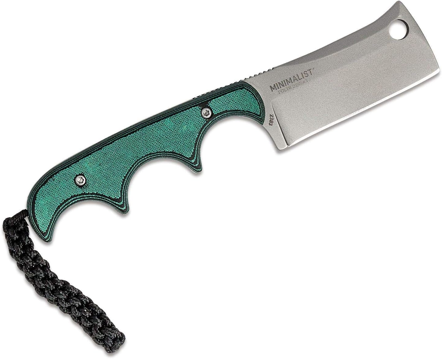 CRKT Minimalist Cleaver Fixed Blade Neck Knife, Bead Blast Finish ...