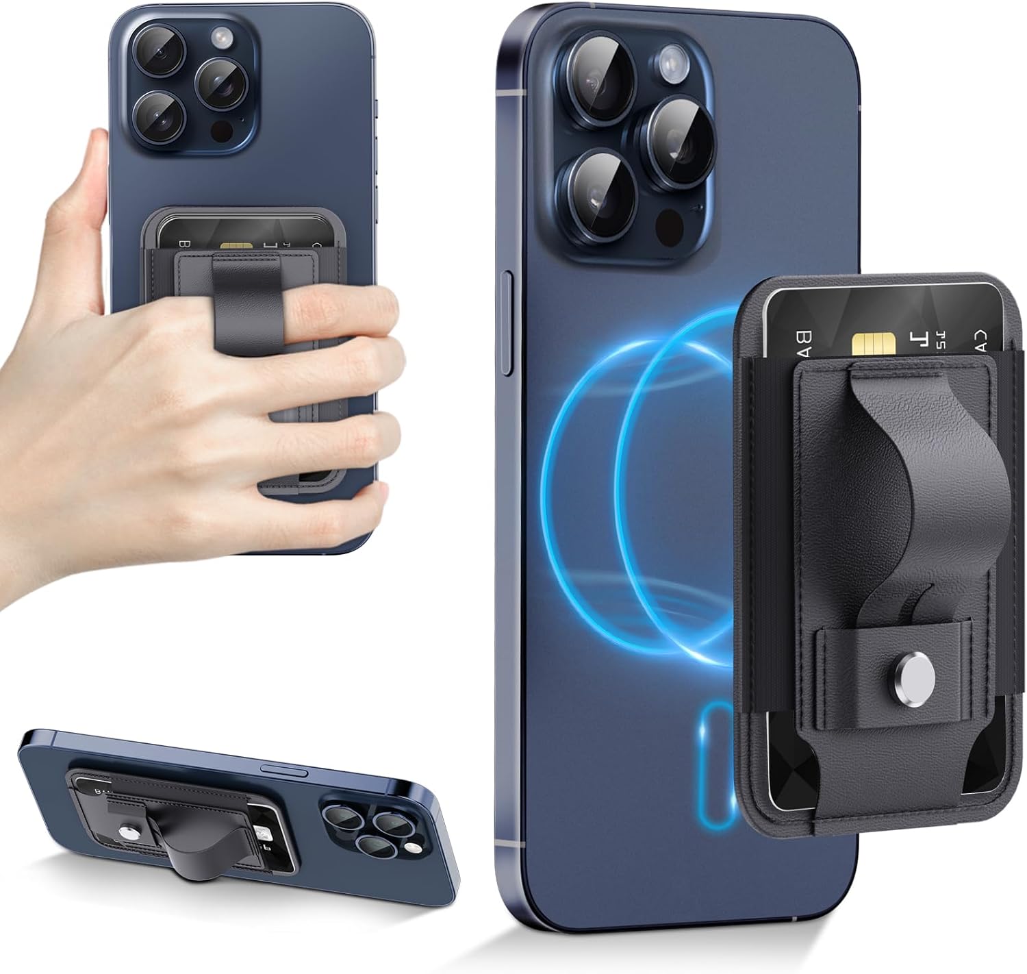 Amazon.com: Magnetic Phone Wallet, Magnetic Wallet for Back of Phone ...